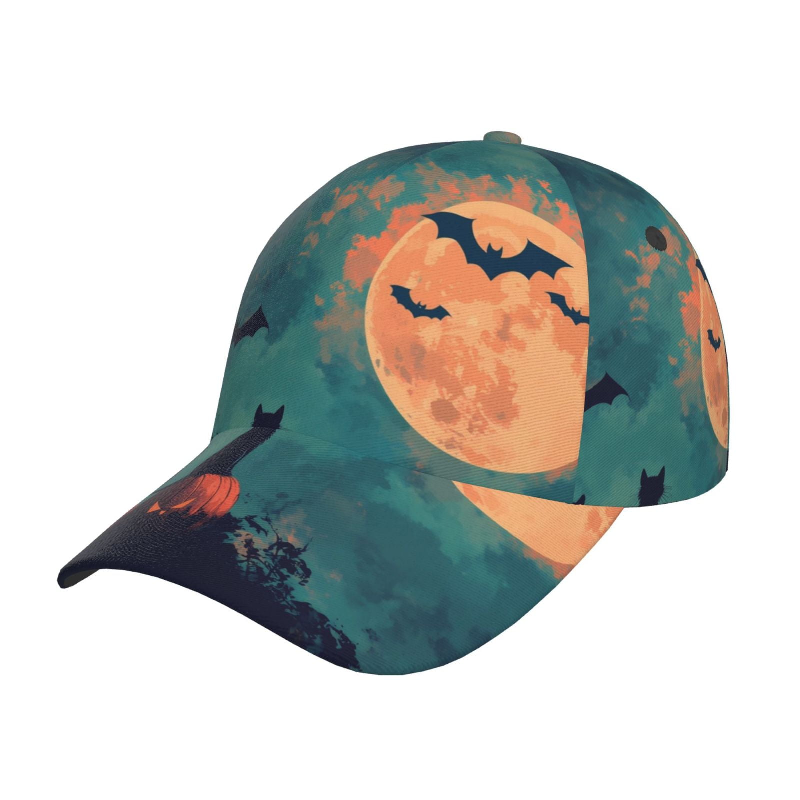 Baseball Cap - Halloween Night Sky Black Cat Bat Hats for Men Women Low ...