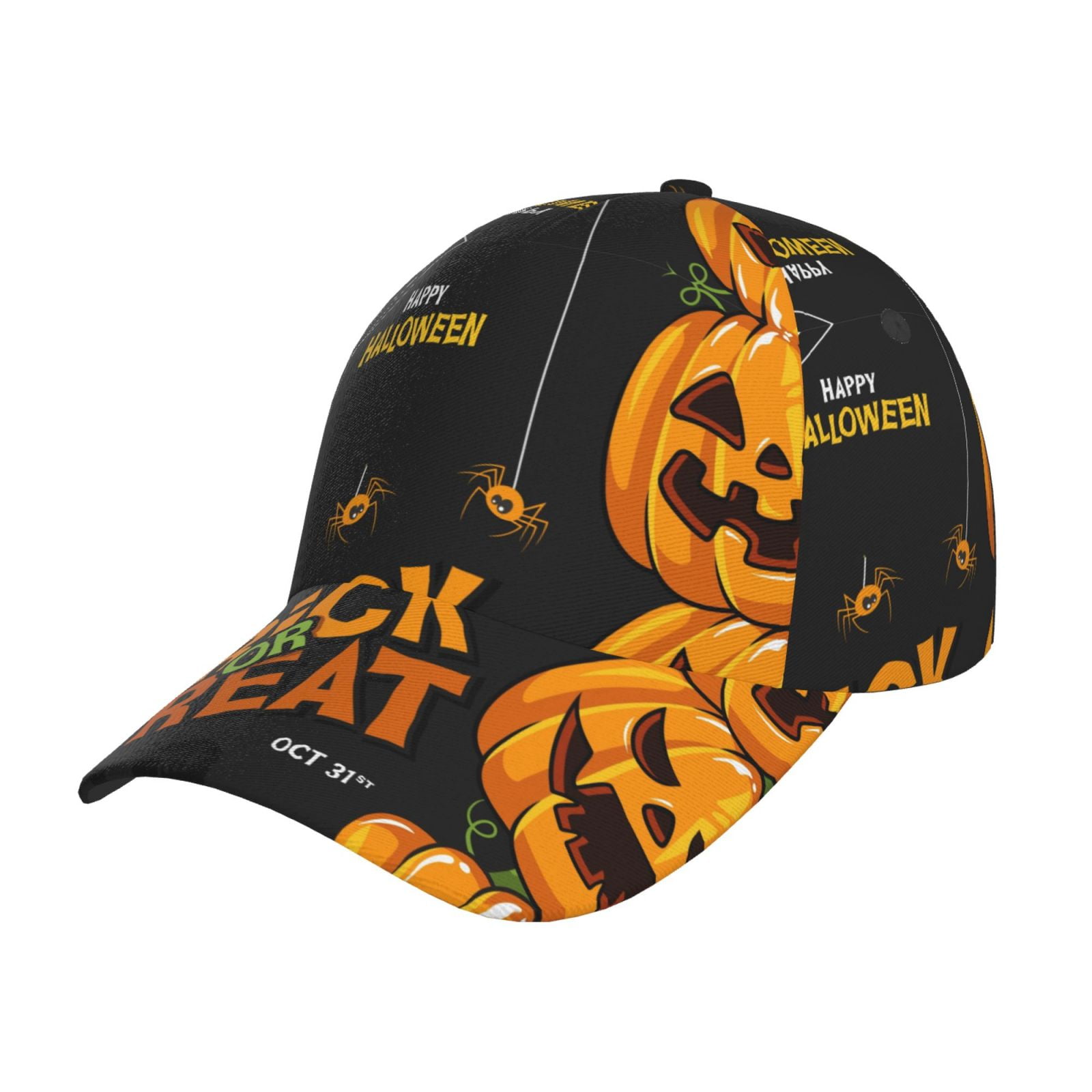 Baseball Cap, Halloween Pumpkin Trick or Treat (2) Trucker Hats Women ...