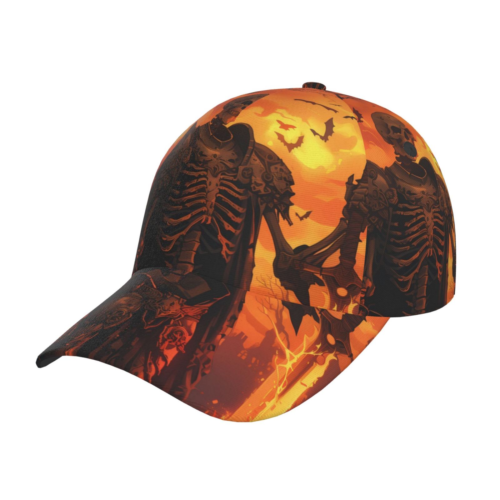 Baseball Cap - Halloween Vintage Skeleton Knight Adjustable Size Hats ...
