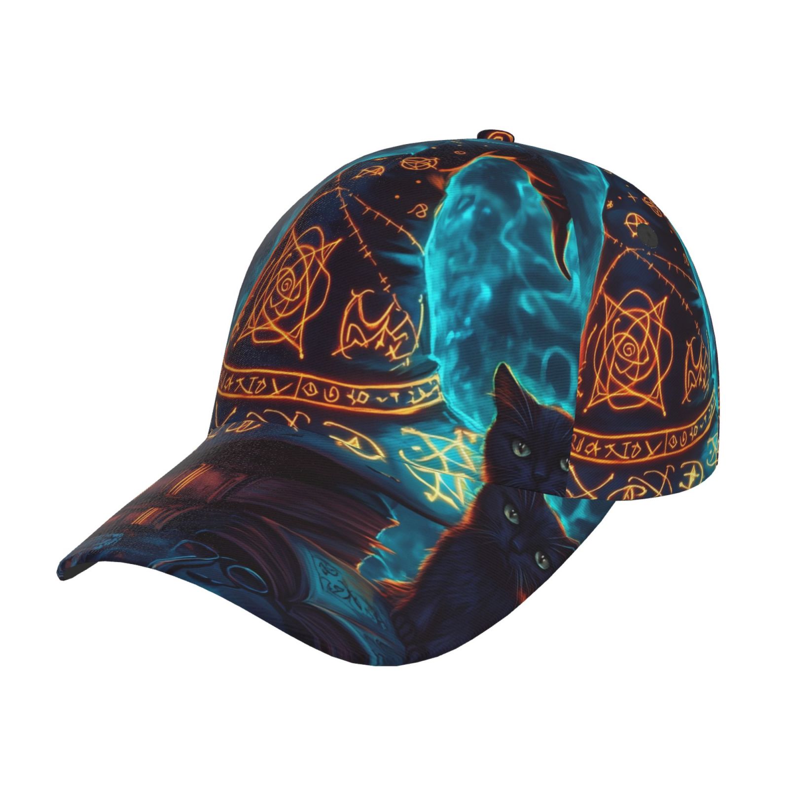 Baseball Cap - Halloween Vintage Witch Hat Black Cat A Hats for Men ...