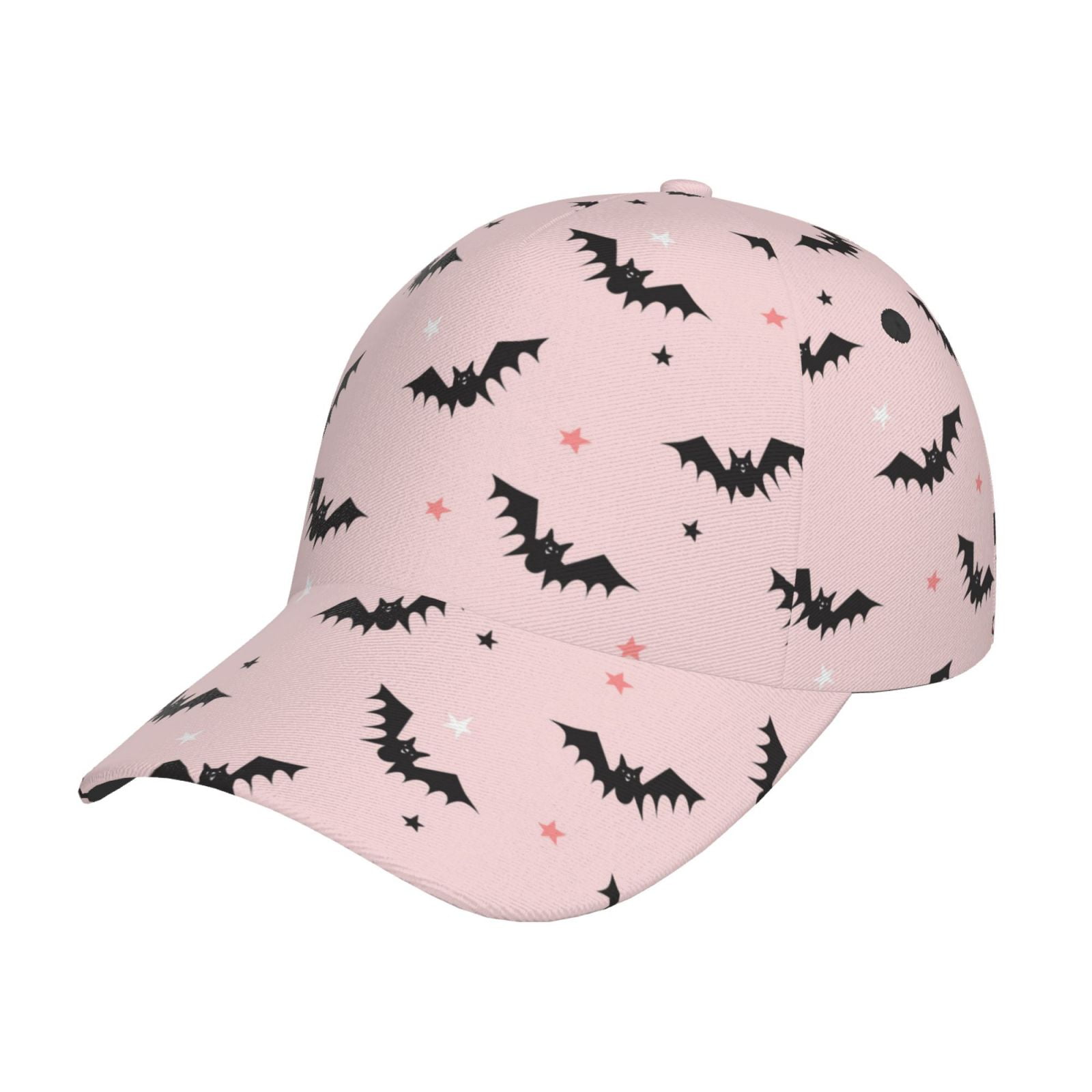 Baseball Cap - Halloween black bats star pink Hats for Men Women Low ...