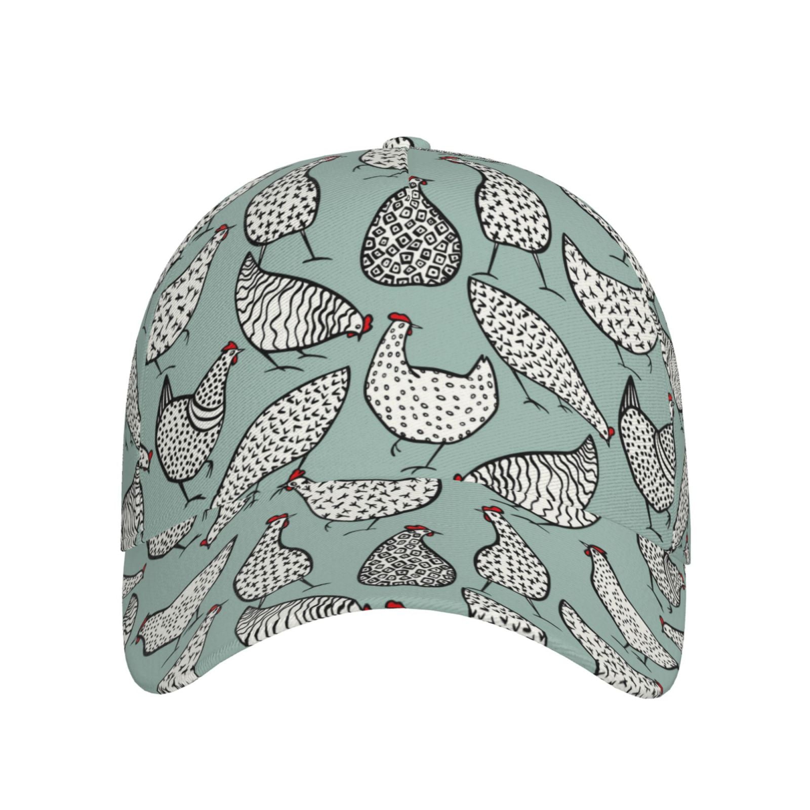 Baseball Cap, Hand Drawn Chickens Trucker Hats Women Dad Hat For ...