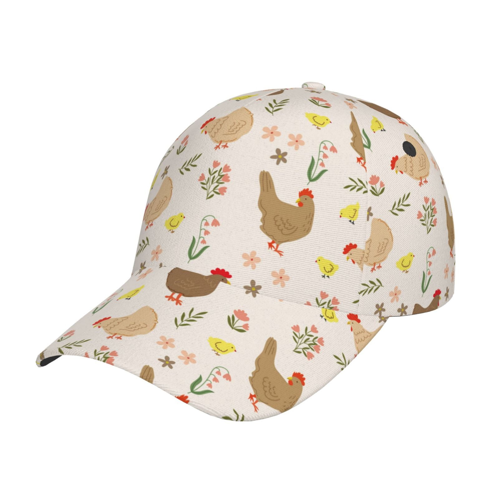Baseball Cap - Hand Drawn Cute Chicken Flower Adjustable Size Hats For Men And Women, Dad Hat ...
