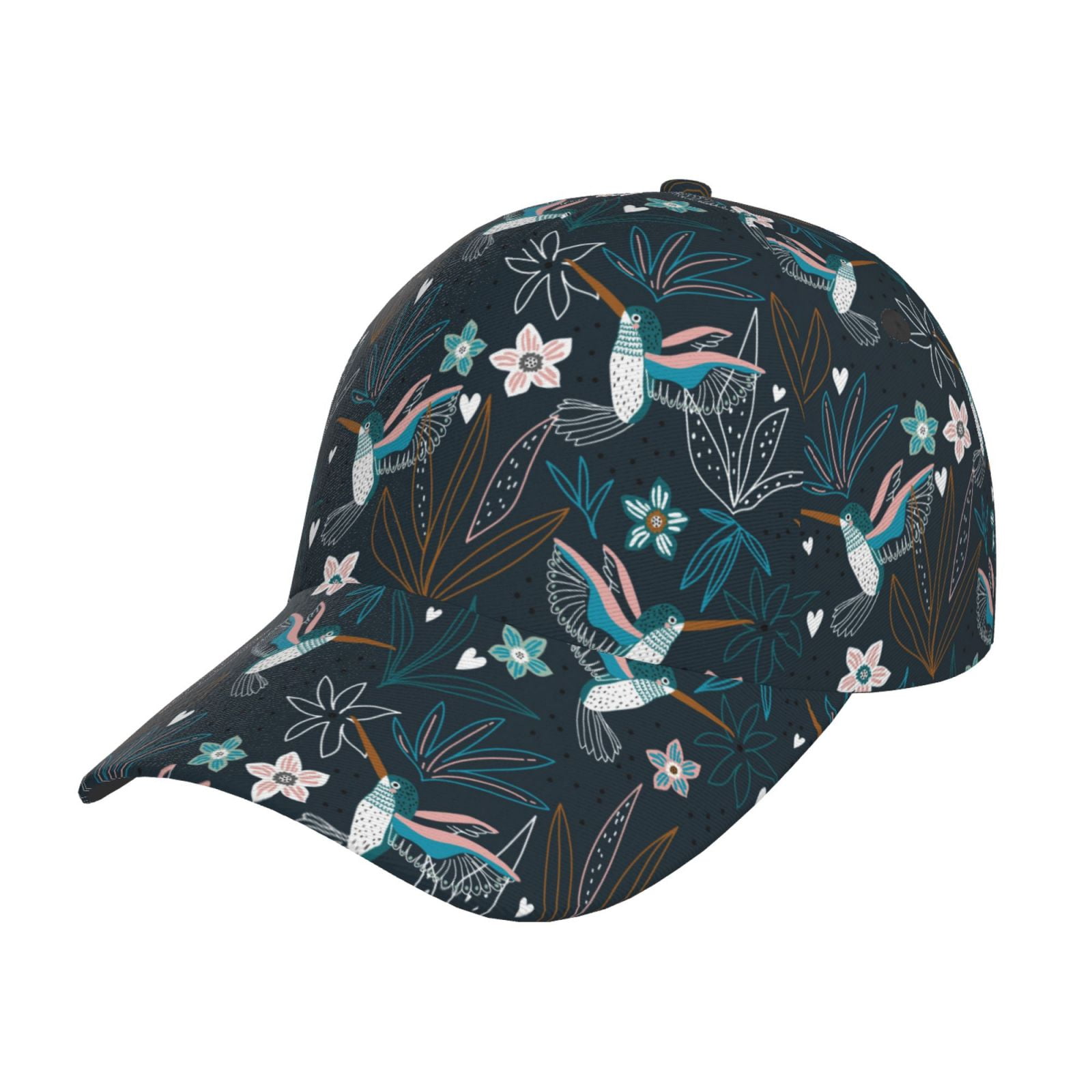 Baseball Cap, Hand Painted Hummingbird Flower Hats For Men Women Low ...