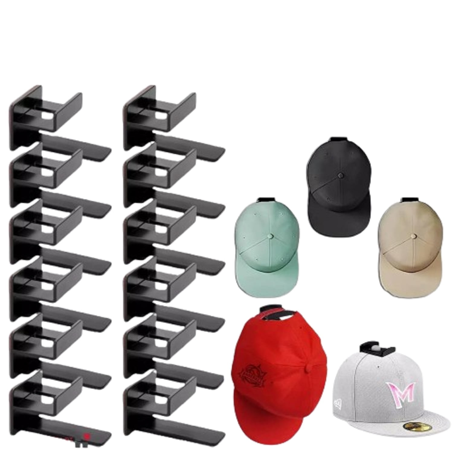 The Perfect Part Baseball Cap Hat Rack Wall Door Hanger Holder Storage ...