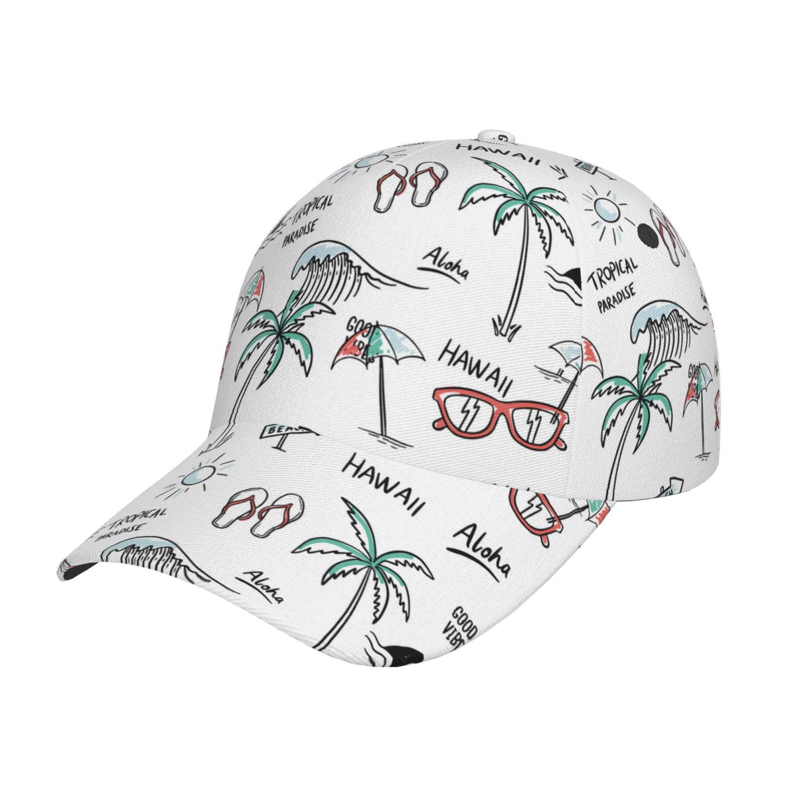 Baseball Cap, Hawaii Palm Trees Flip Flops Hats For Men Women Low ...