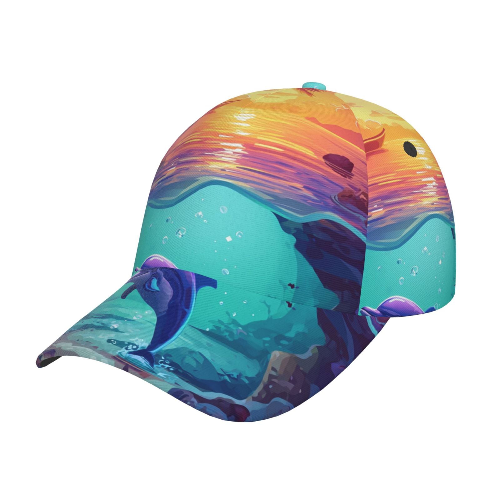 Baseball Cap, Hawaiian Island Dolphin Sun Hats for Men Women ...