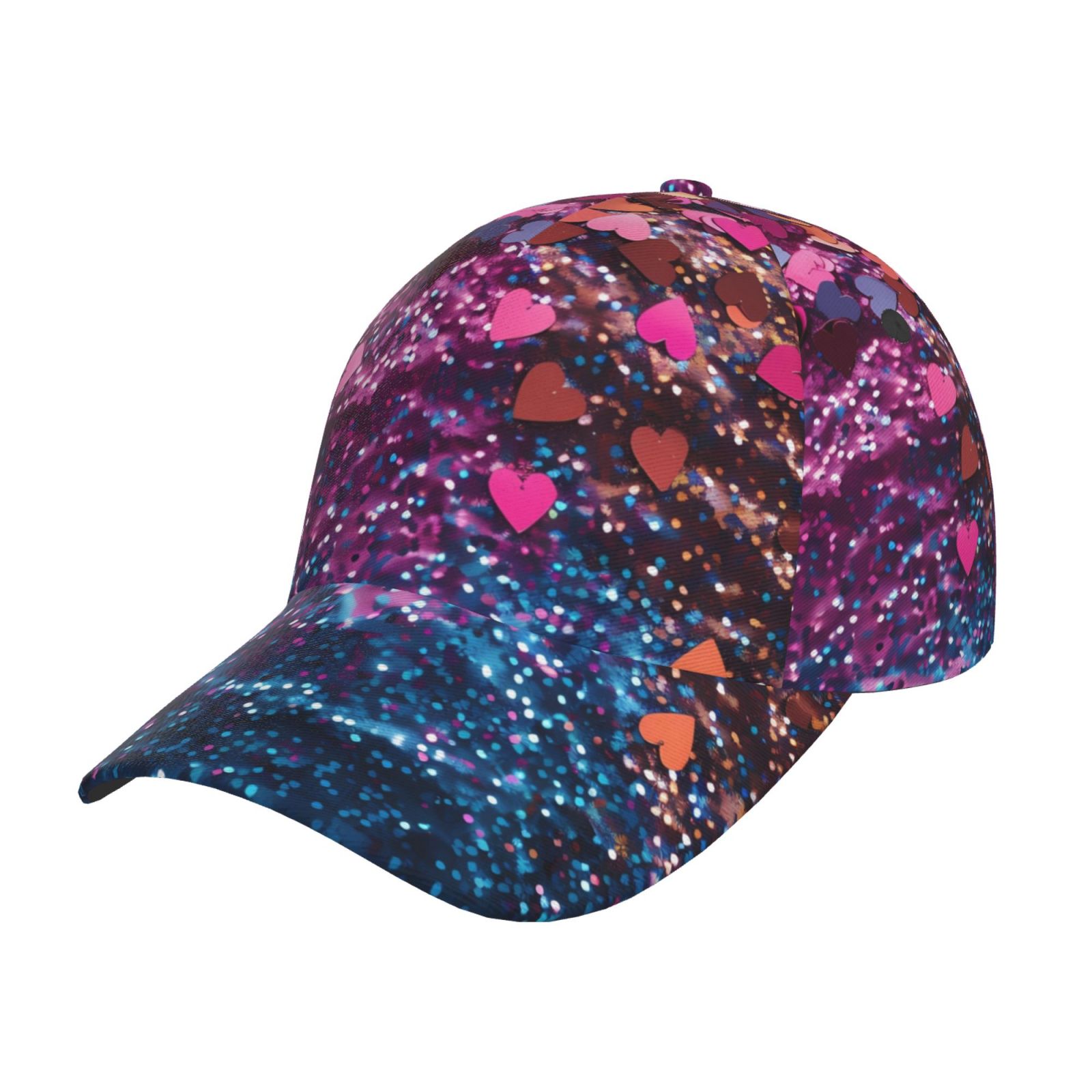 Baseball Cap, Heart Confetti on Glitter Trucker Hats Women Dad Hat for ...
