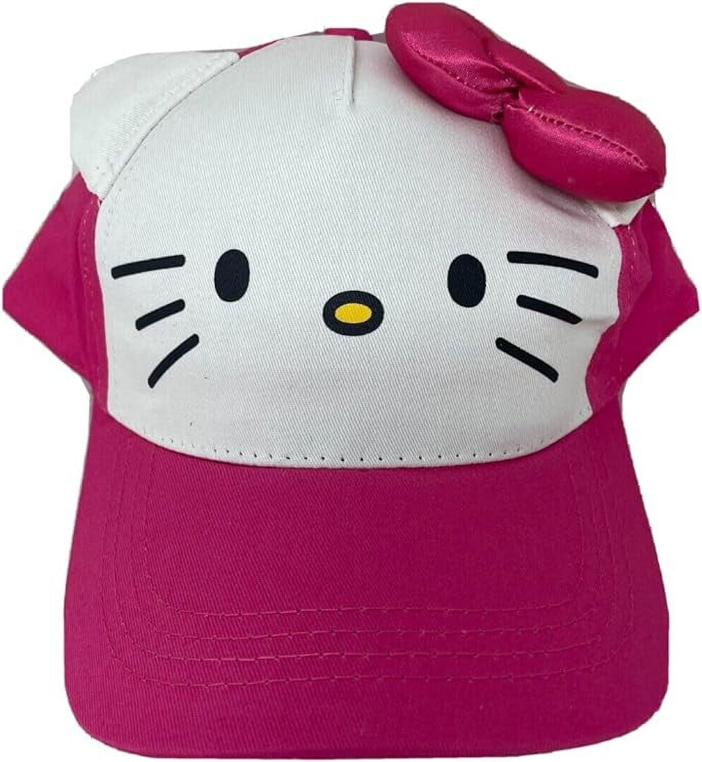 Hello Kitty Kids Baseball Cap with 3D Ear & Bow, Adjustable Size, Pink ...