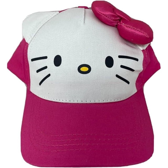 Hello Kitty Kids Baseball Cap with 3D Ear & Bow, Adjustable Size, Pink ...