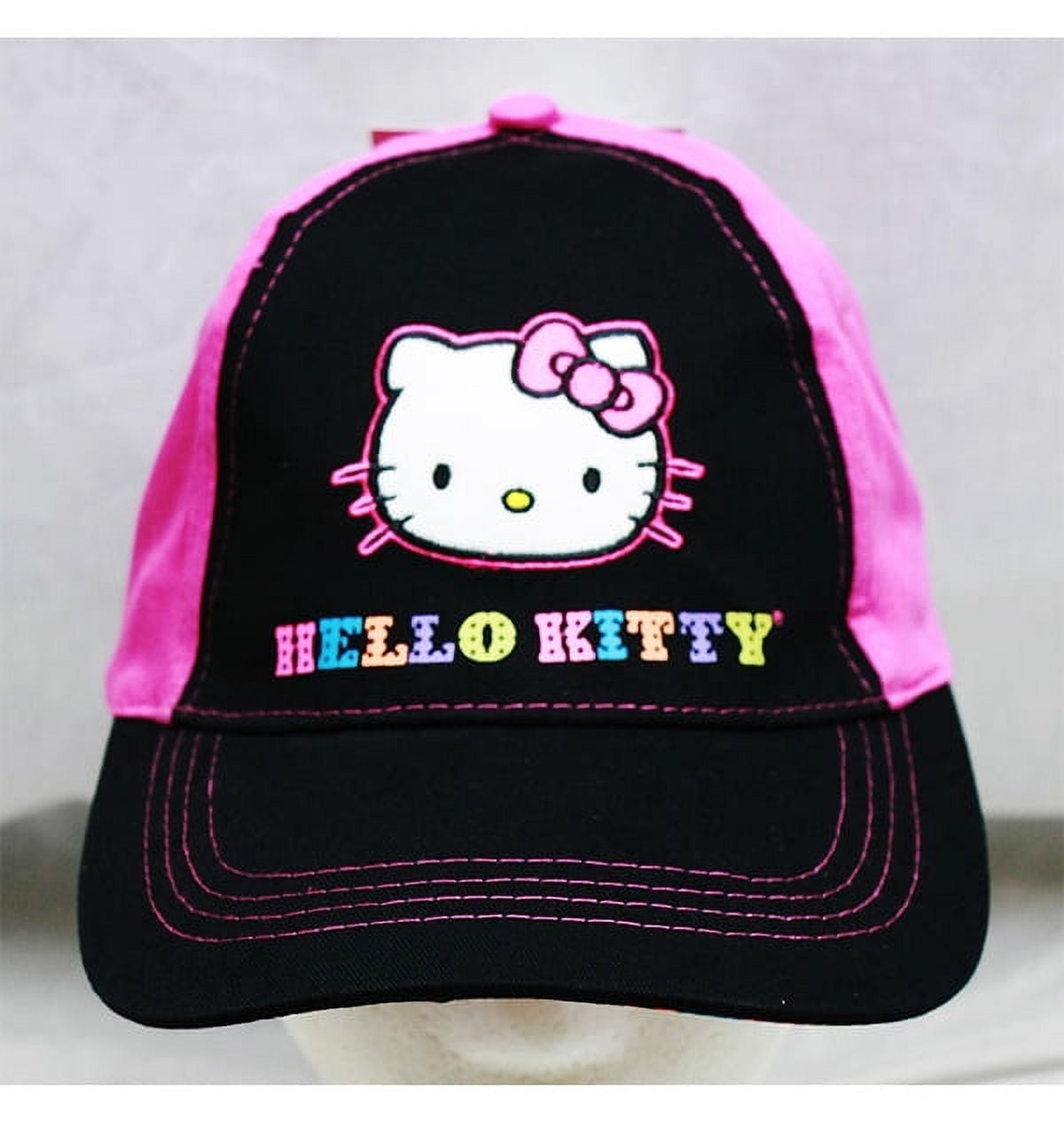Hello Kitty Sanrio Licensed Baseball Cap - Hot Pink / Black Logo ...