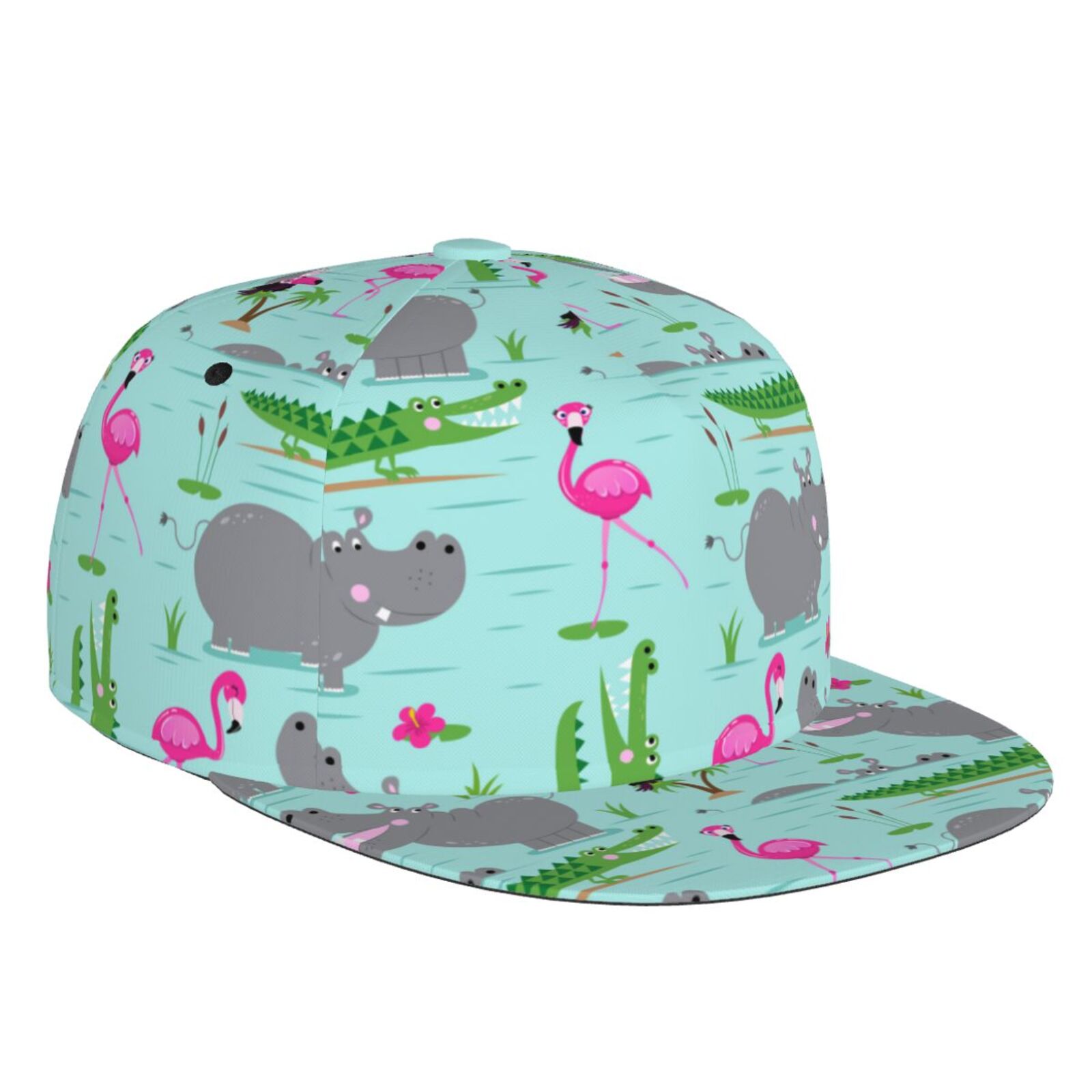 Baseball Cap - Hippo With Flamingos And Crocodiles Hats for Men/Women ...