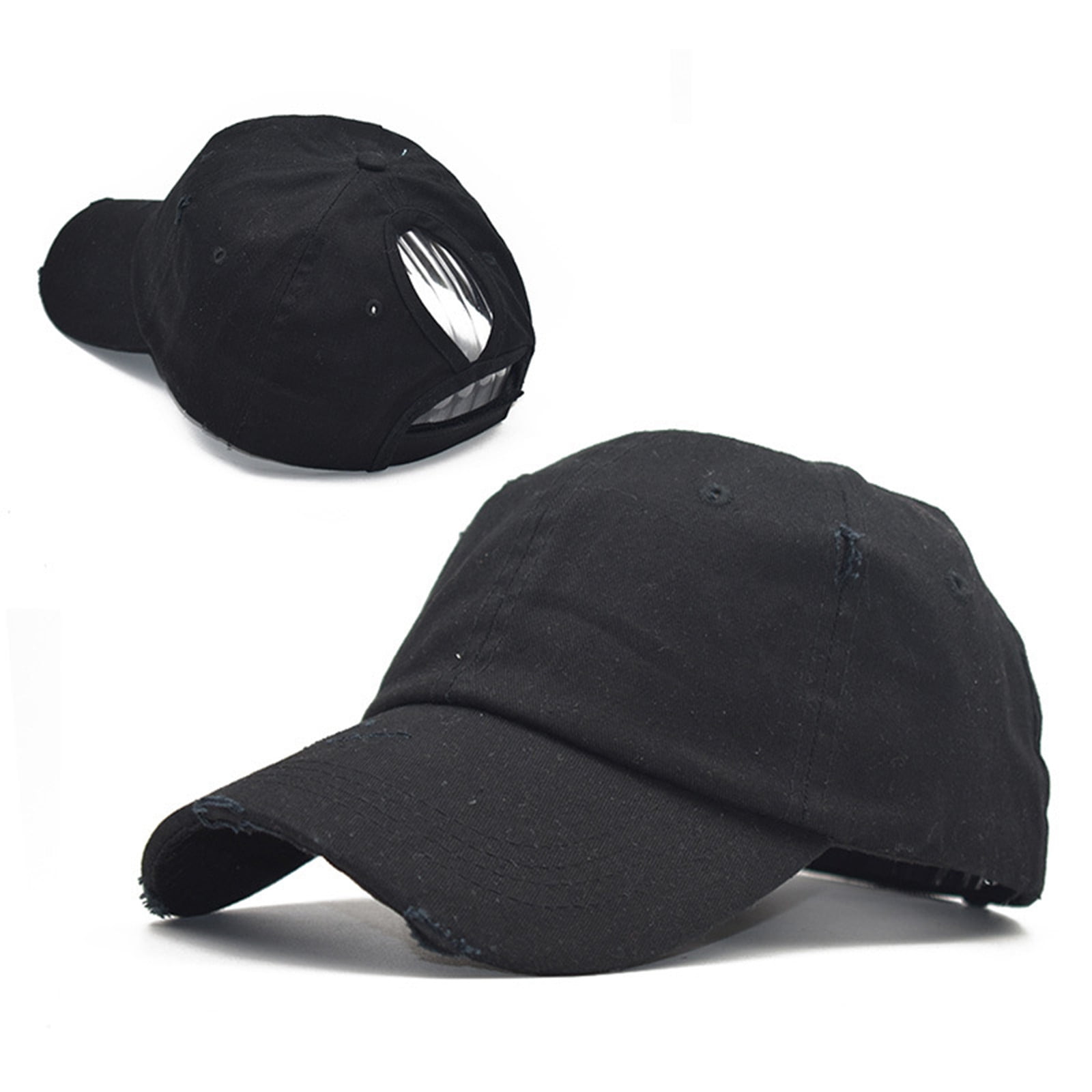 Baseball Cap With Holes Ponytail Cap With Curved Brim Cap Spring Summer ...