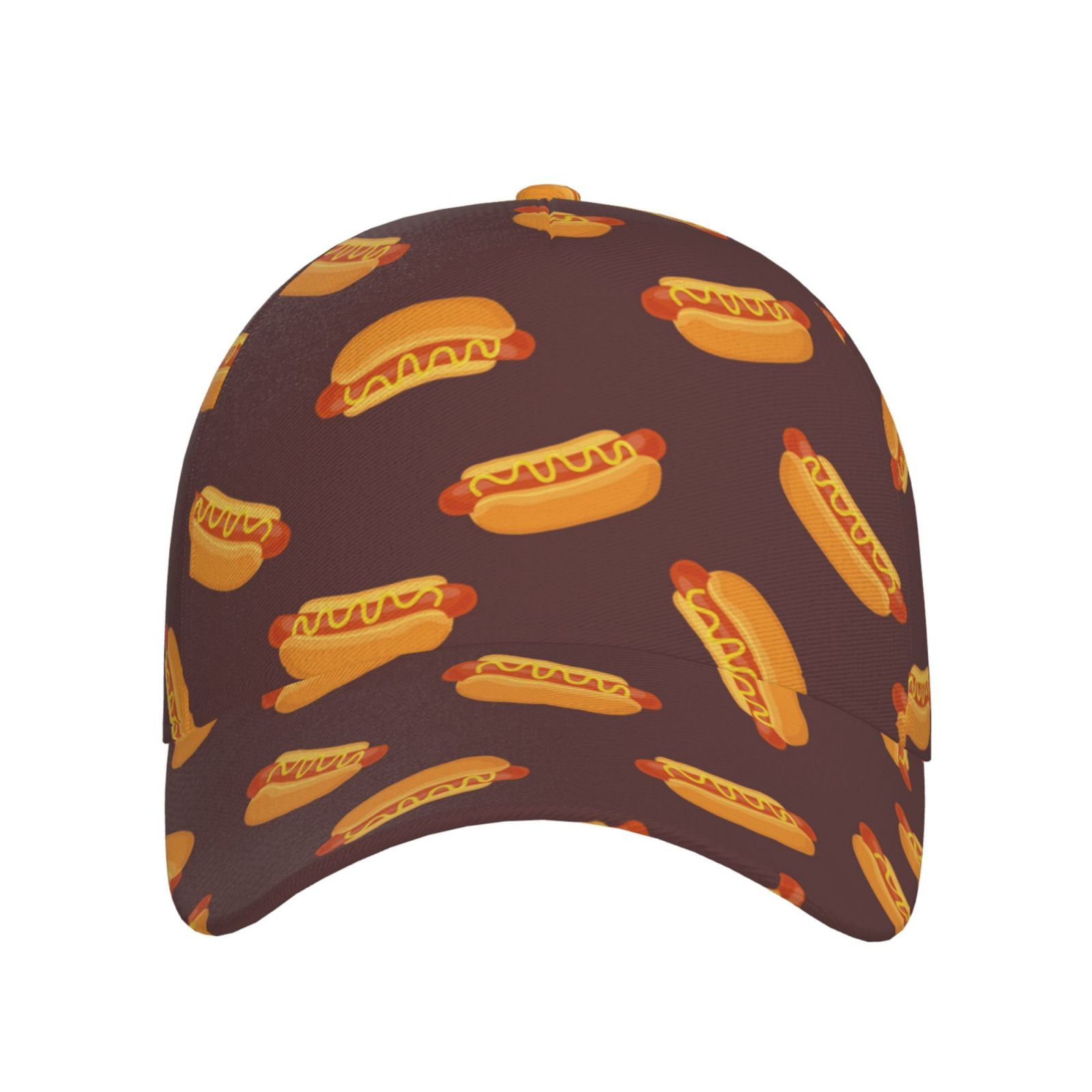Baseball Cap, Hot Dog Print Brown Trucker Hats Women Dad Hat For ...