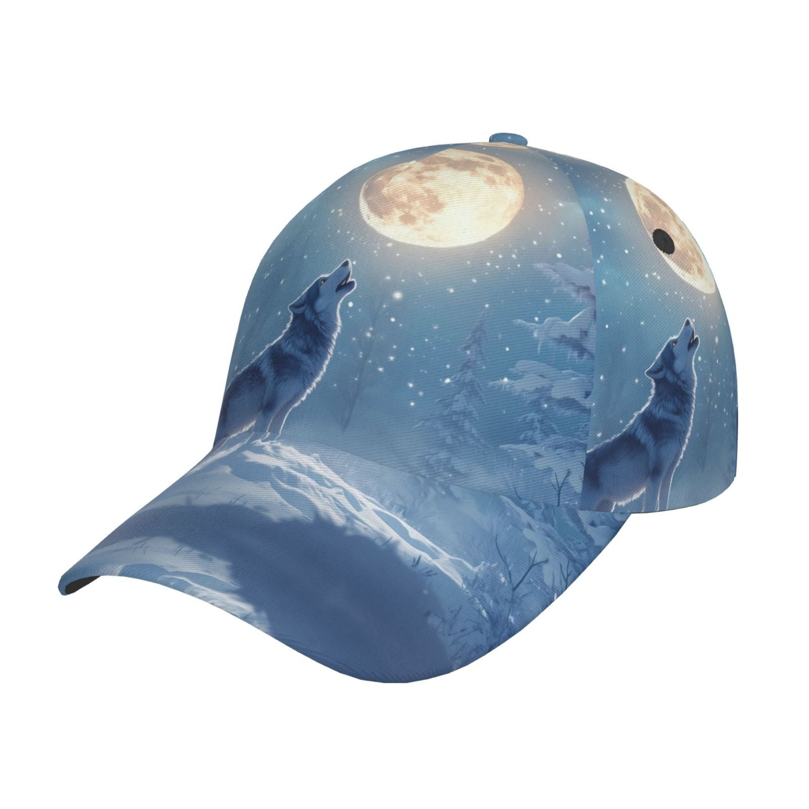 Baseball Cap - Howling Wolf Full Moon Hats for Men Women Low Profile ...