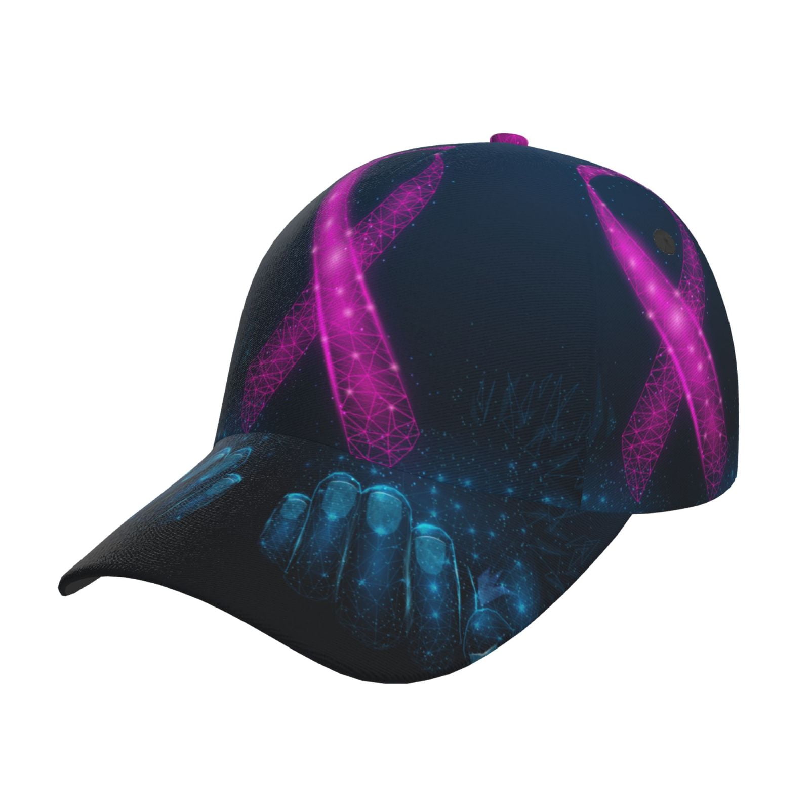Baseball Cap - Human Hands Holds Pink Ribbon Awareness Adjustable Size ...