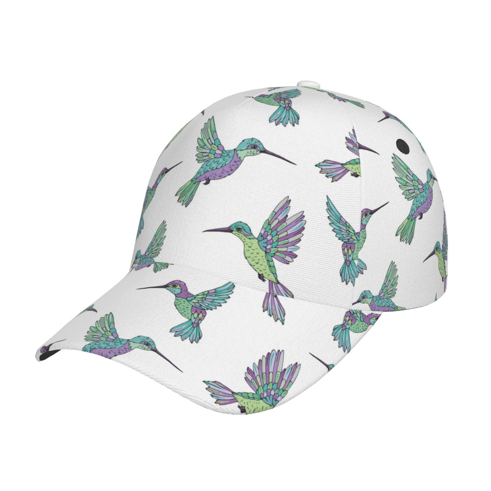 Baseball Cap, Hummingbird Print White Hats For Men Women Low Profile ...