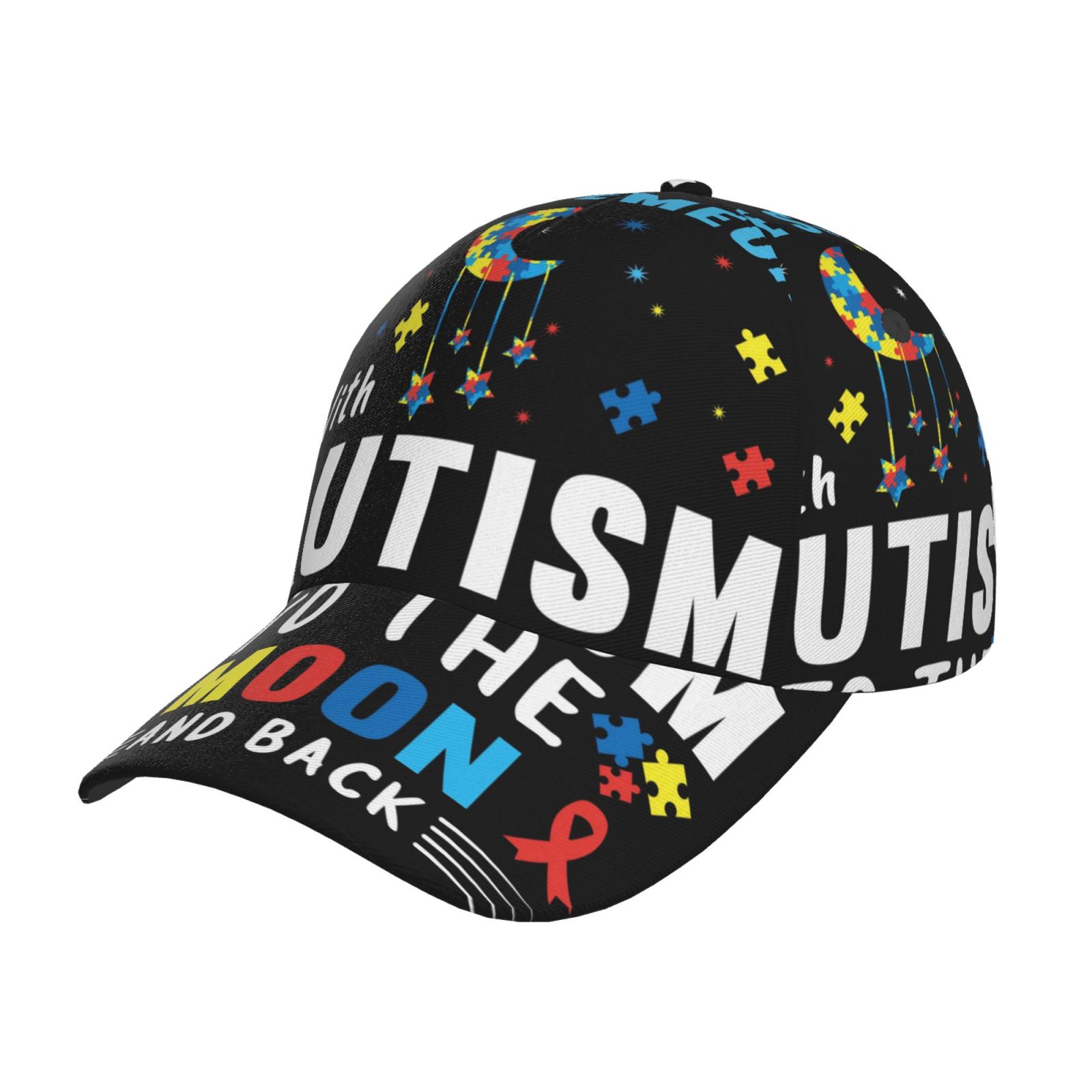 Baseball Cap, I Love With Autism To The Moon And Back Sun Hats for Men ...