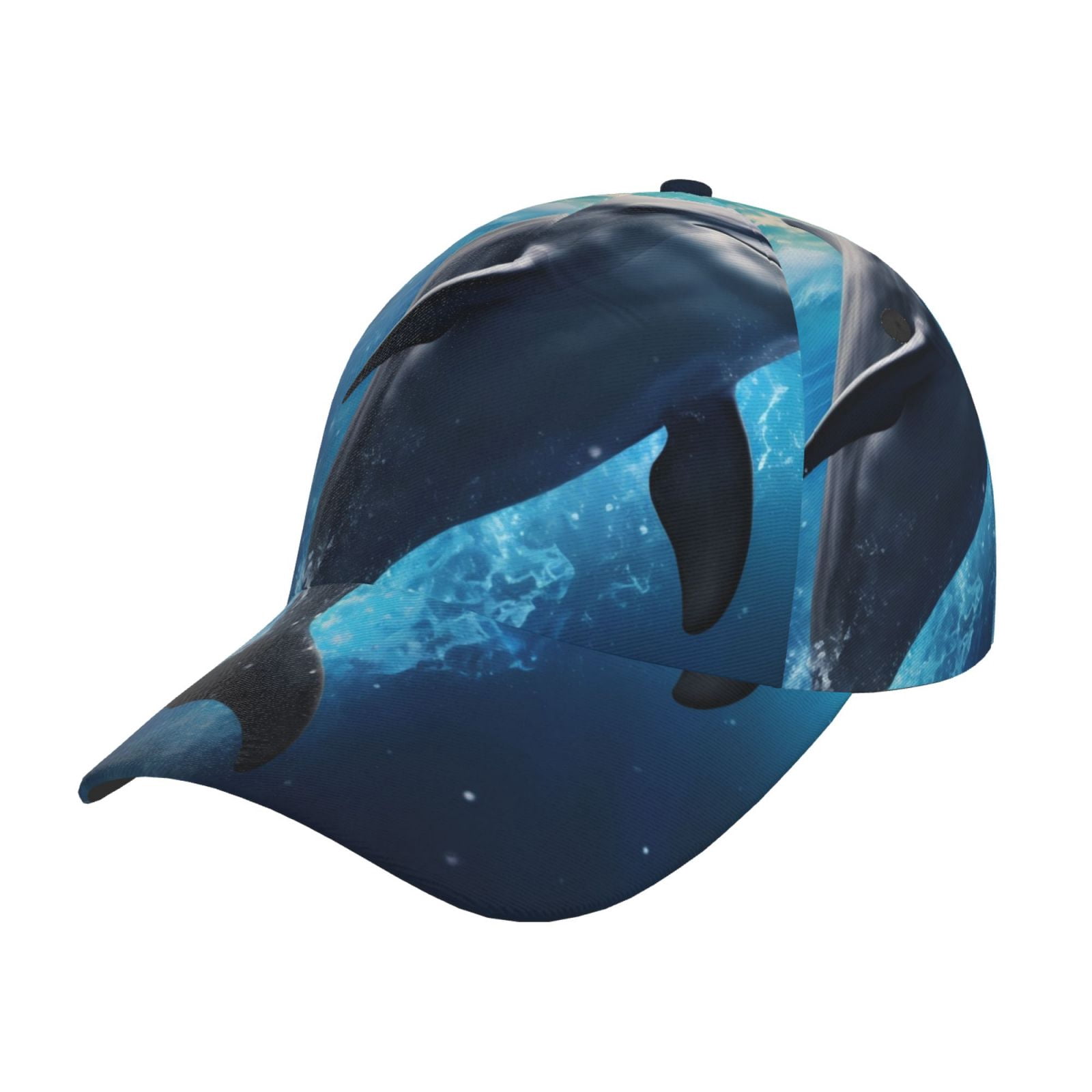 Baseball Cap, Ice Blue Ocean Cute Dolphin Sun Hats for Men Women ...