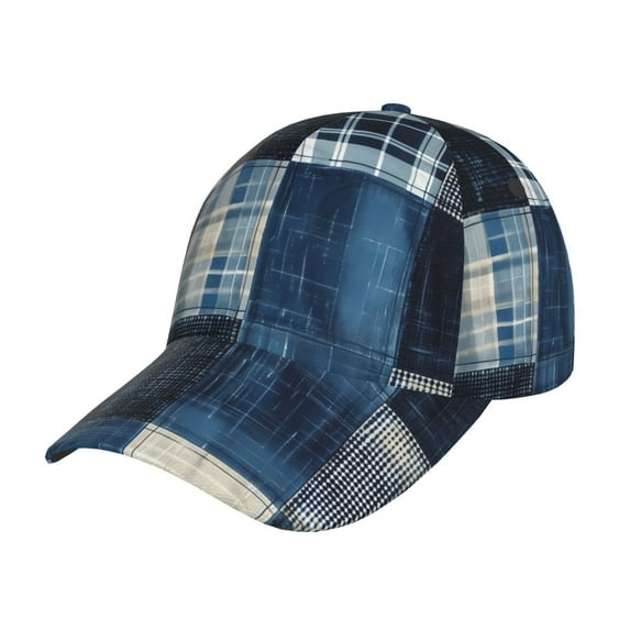 Baseball Cap, Indigo Patchwork Quilt Sun Hats for Men Women, Adjustable ...