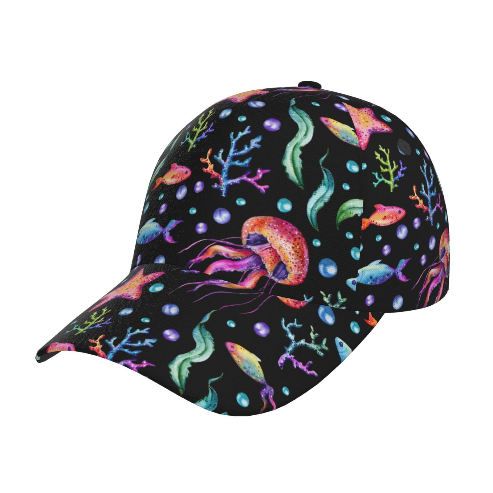 Baseball Cap - Jellyfish Starfish Print Adjustable Size Hats For Men ...