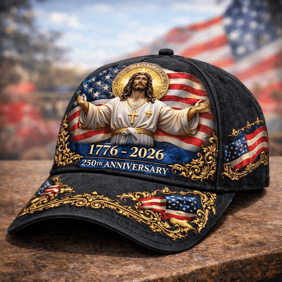 Baseball Cap Jesus Christ Patriotic American Faith Design 1776 2026 ...