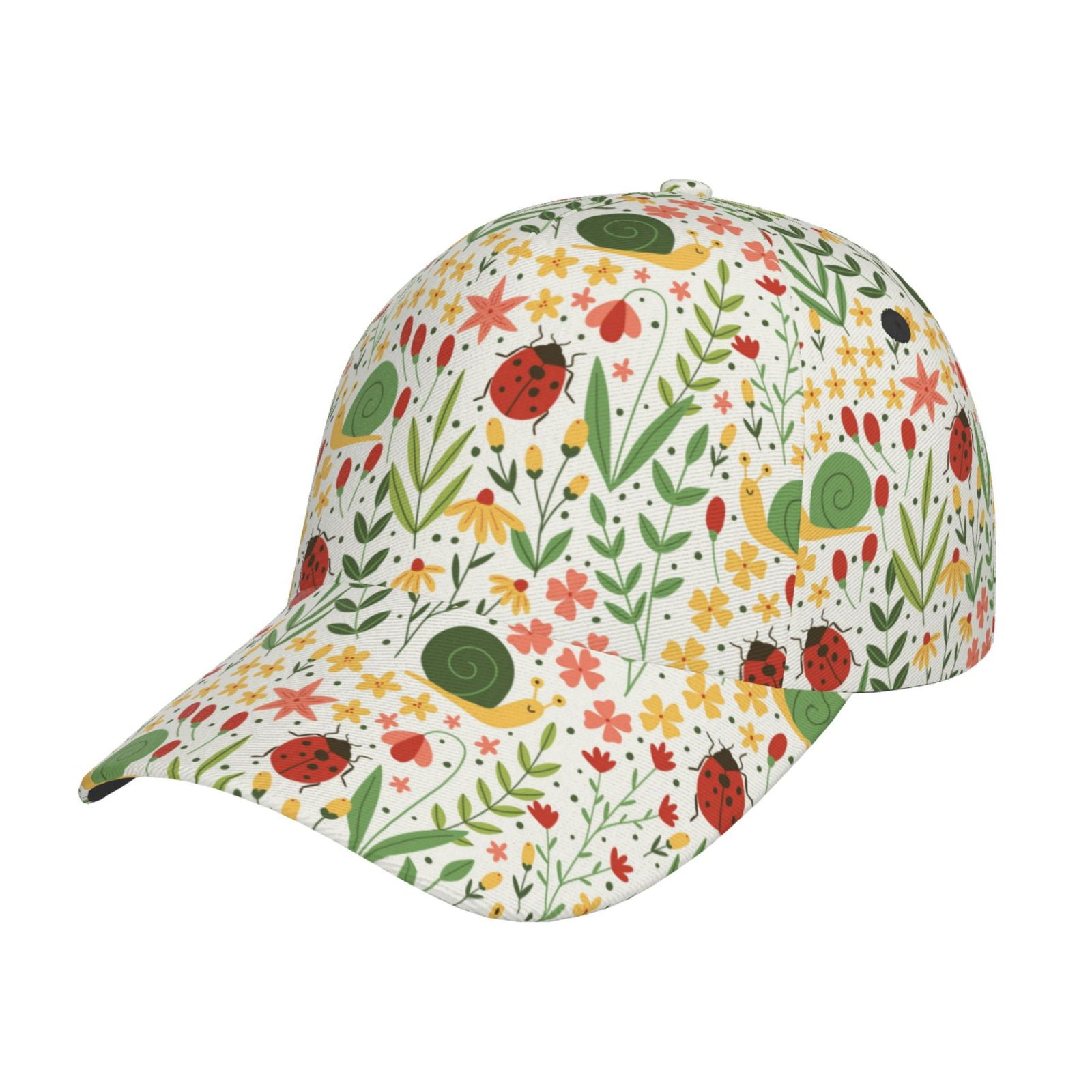 Baseball Cap, Ladybug And Wild Flowers Trucker Hats Women Dad Hat for ...