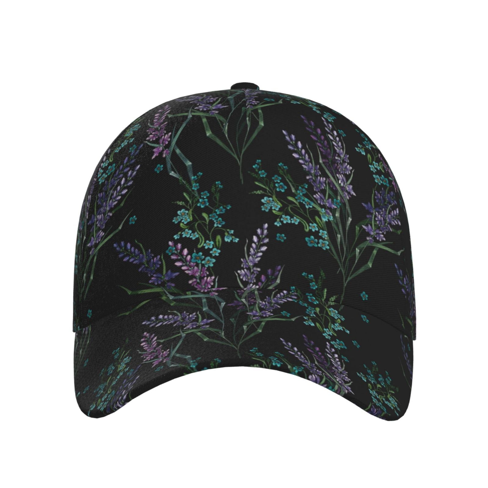 Baseball Cap, Lavender Flowers Black Trucker Hats Women Dad Hat For ...