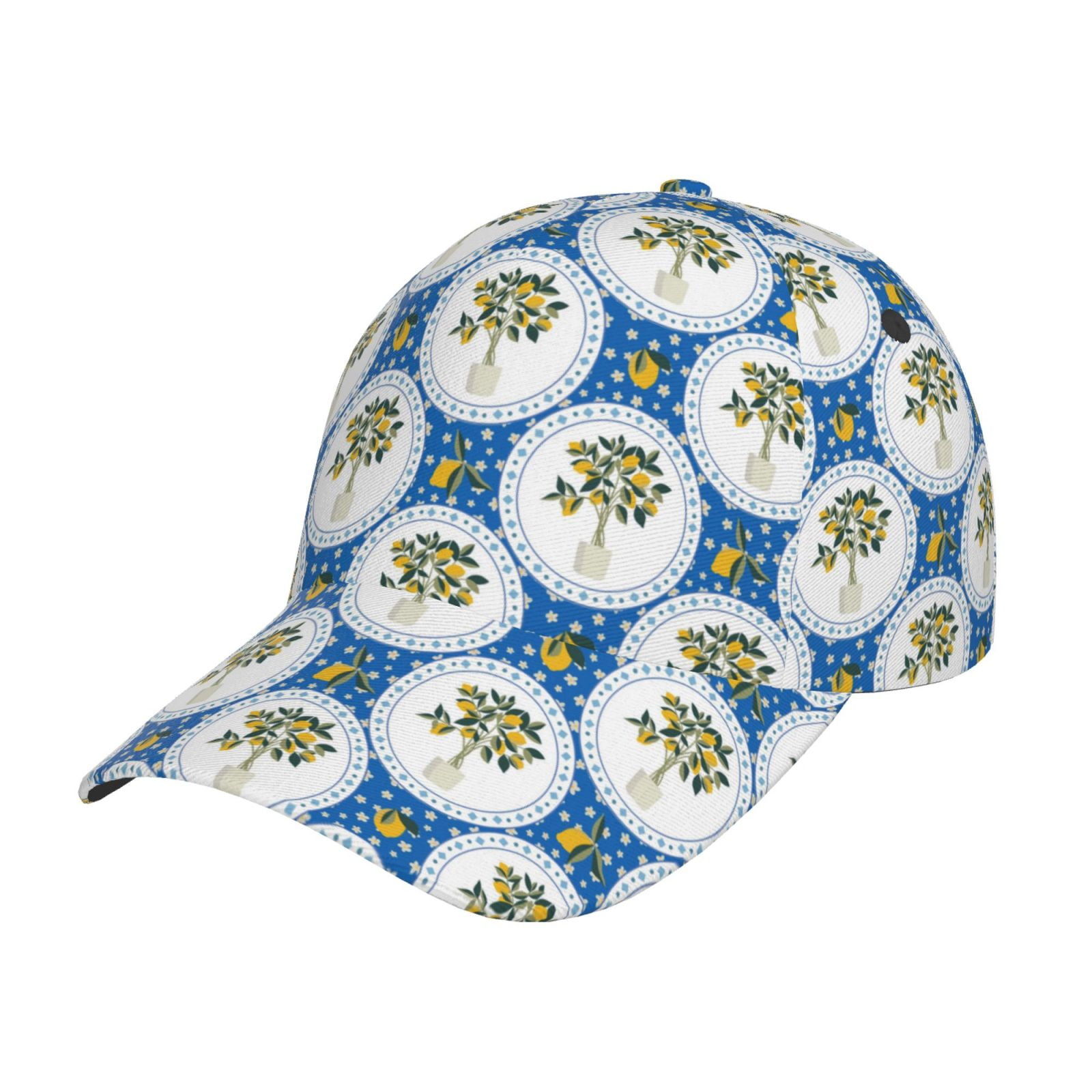 Baseball Cap, Lemon tree lemons blue Italian style Trucker Hats Women ...