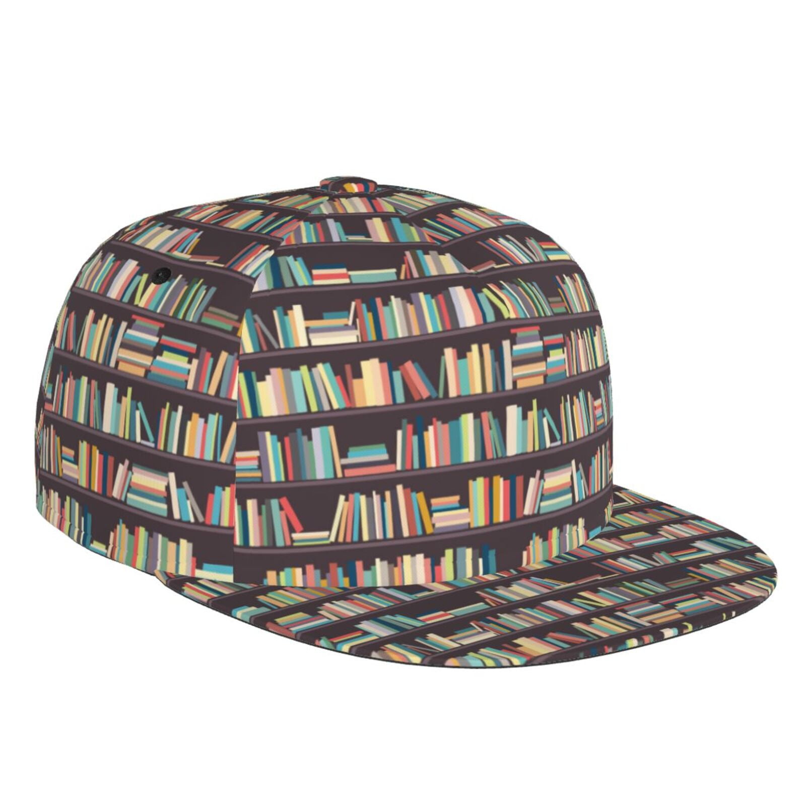 Baseball Cap - Library bookstore bookshelves print Hats for Men/Women ...