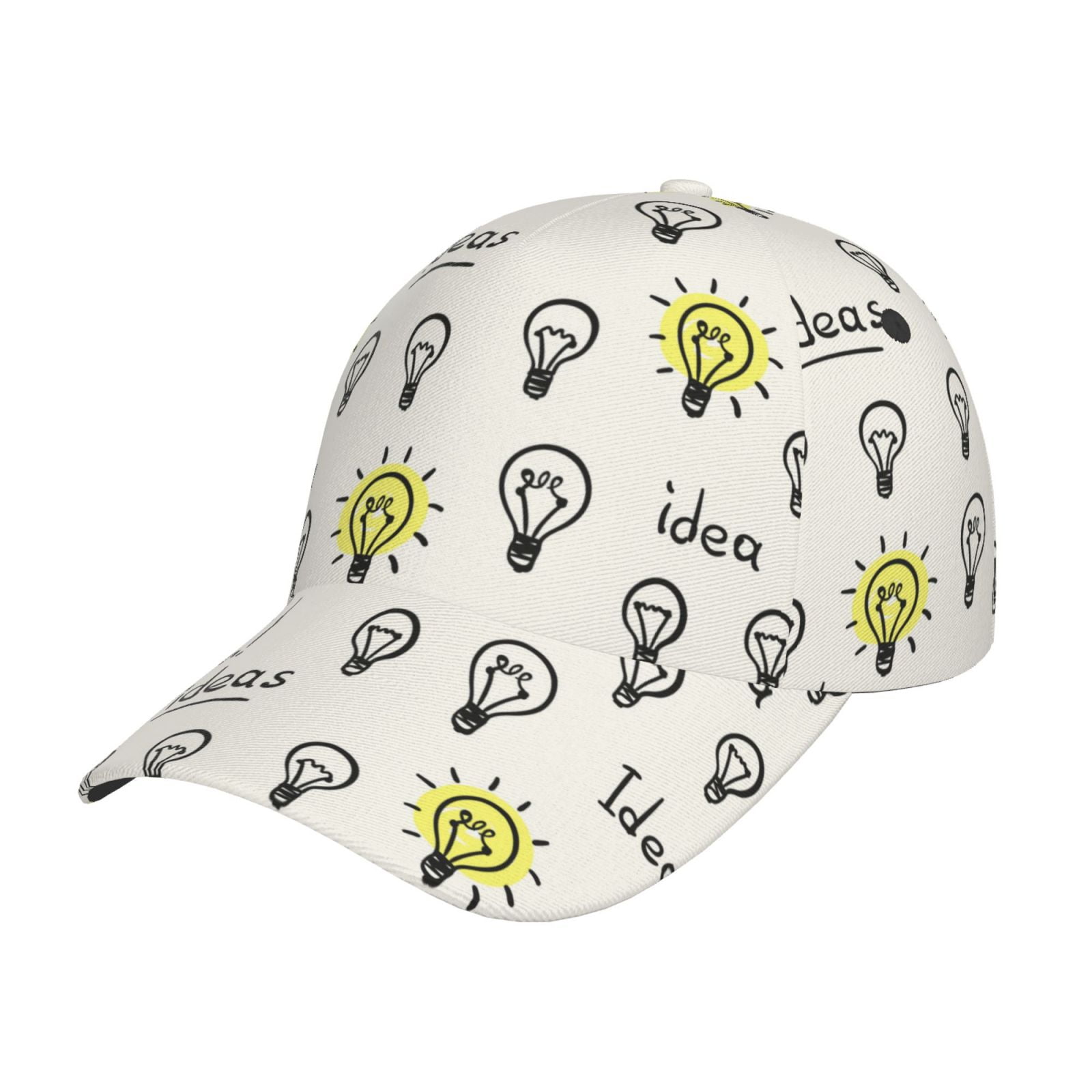 Baseball Cap - Light Bulb Pattern Ider Adjustable Size Hats For Men And ...