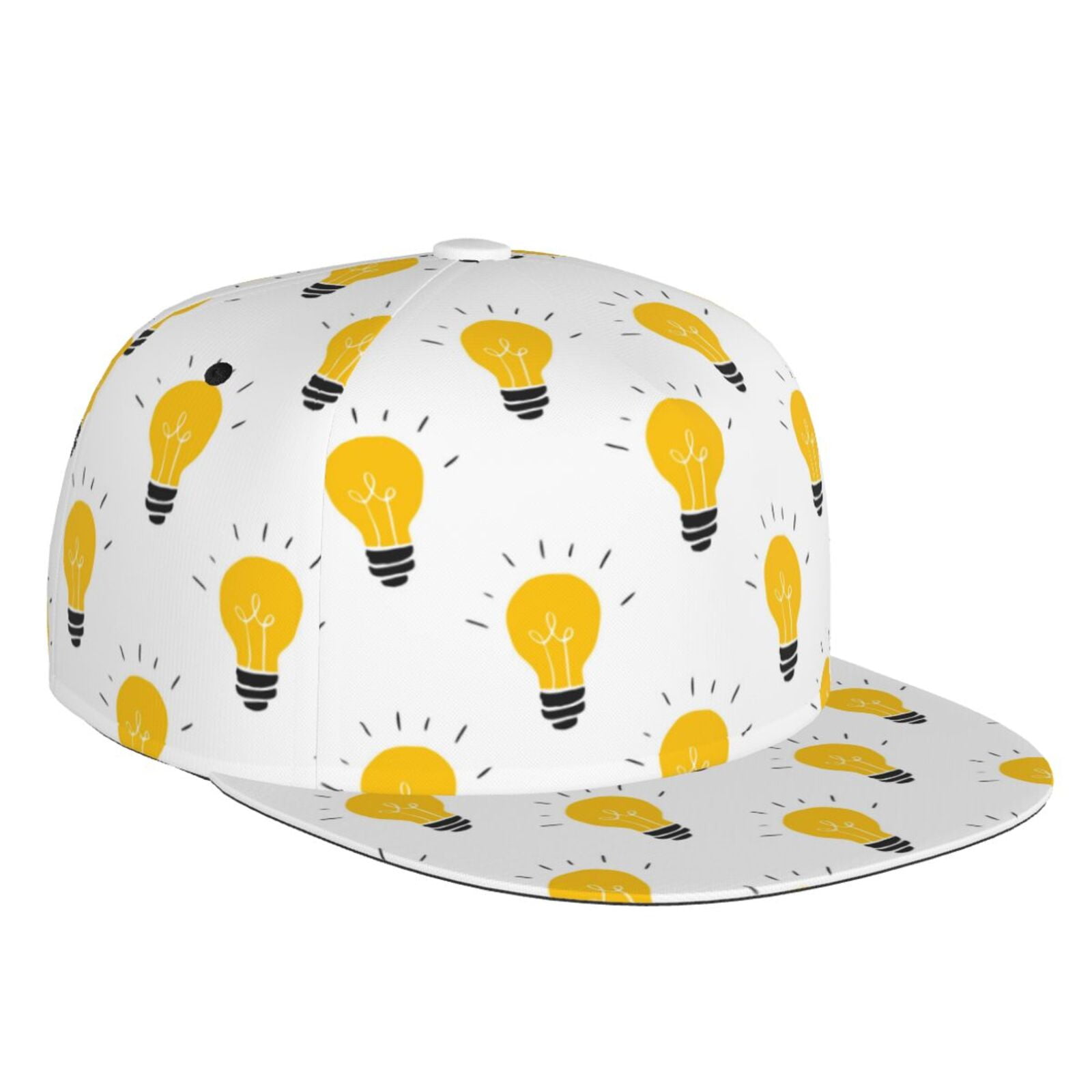 Baseball Cap - Light Bulb Pattern white Hats for Men/Women Low Profile ...