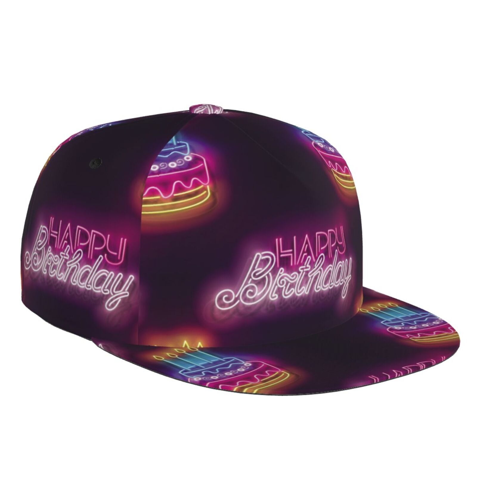 Baseball Cap Light Bulb happy birthday Flat Brim Hats for Men and Women ...