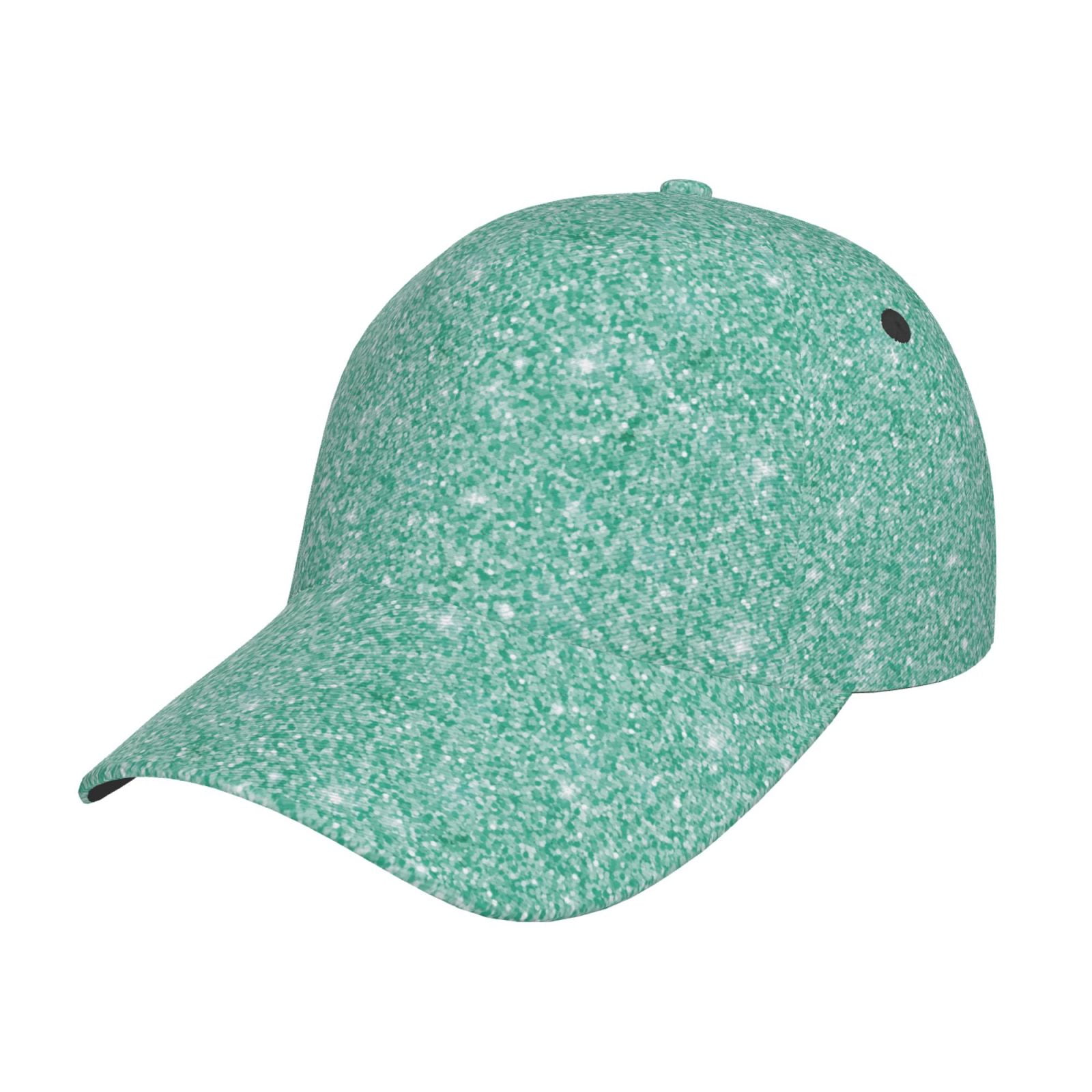 Baseball Cap, Light Green Glitter Patterns Hats For Men Women Low ...