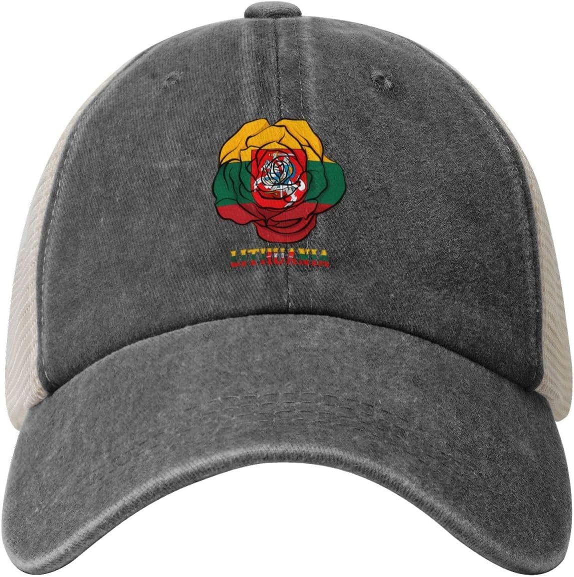 Baseball Cap Lithuania Lithuanian Roses Flag Trucker Hat Cap Adjustable ...