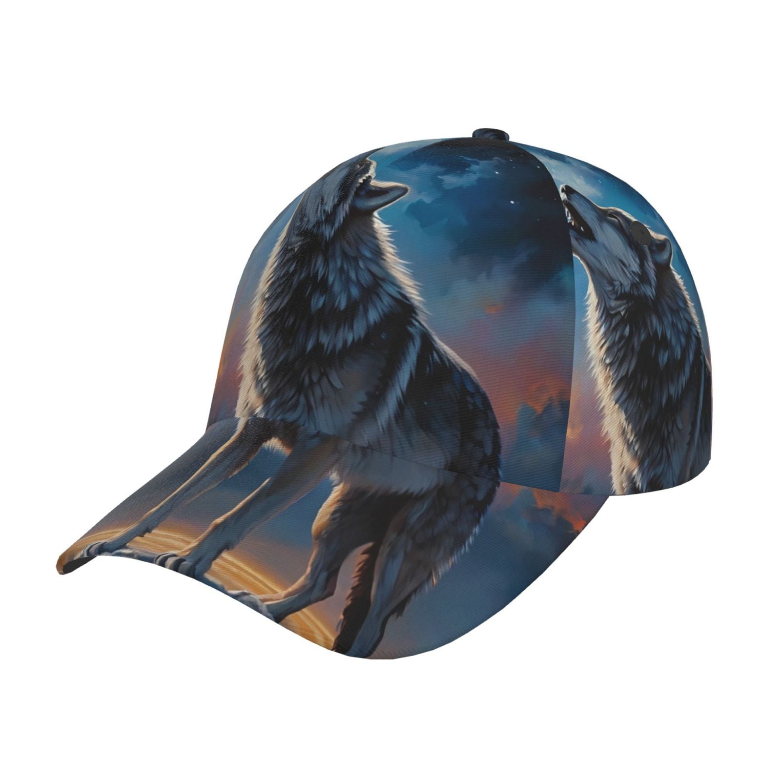 Baseball Cap, Lonely Night Sky Wolf Trucker Hats Women Dad Hat for ...