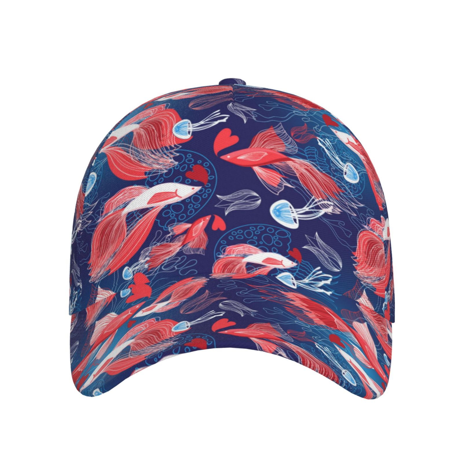 Baseball Cap, Lovers Red Fish Jellyfish Trucker Hats Women Dad Hat For ...