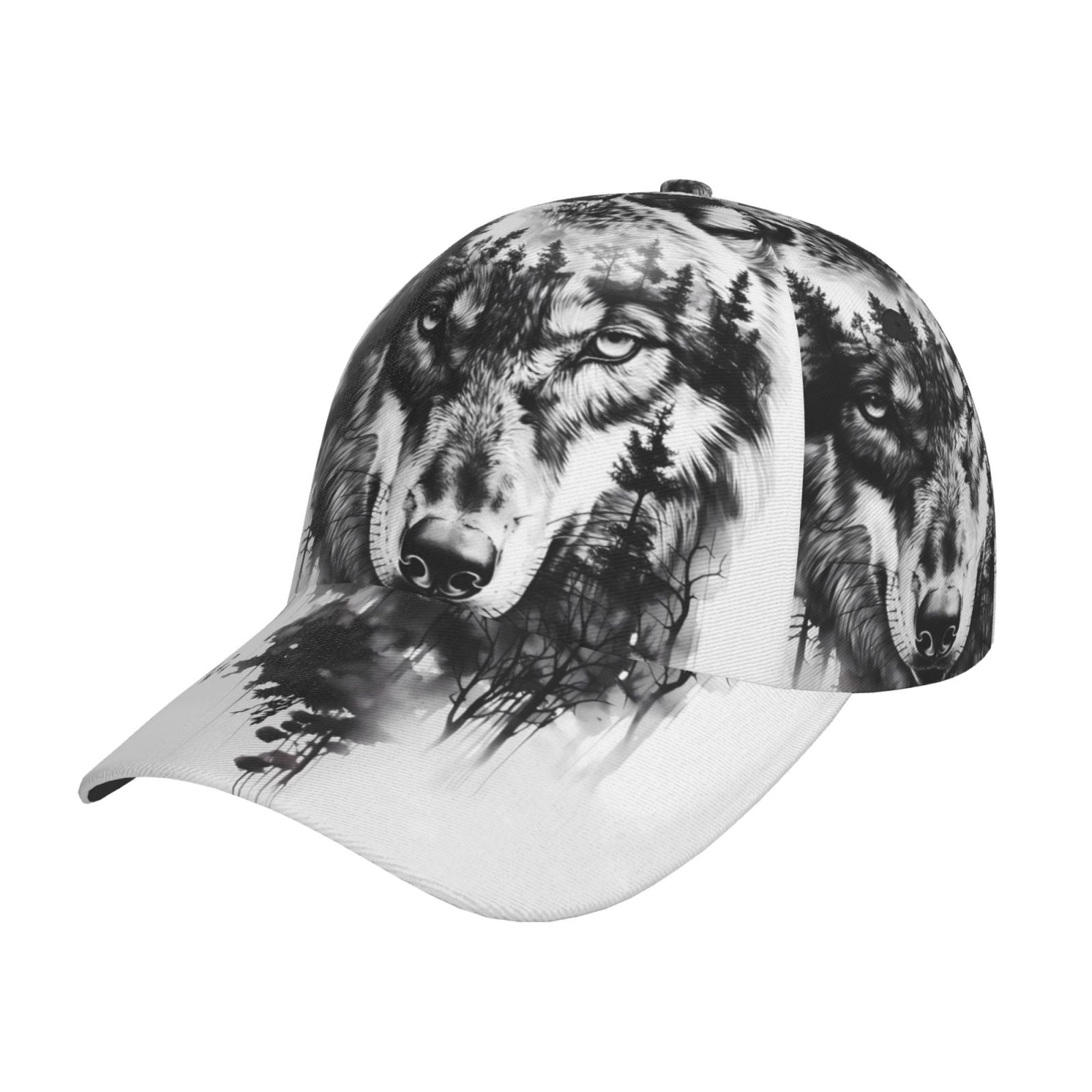 Baseball Cap, Majestic Wolf Landscape Sun Hats for Men Women ...