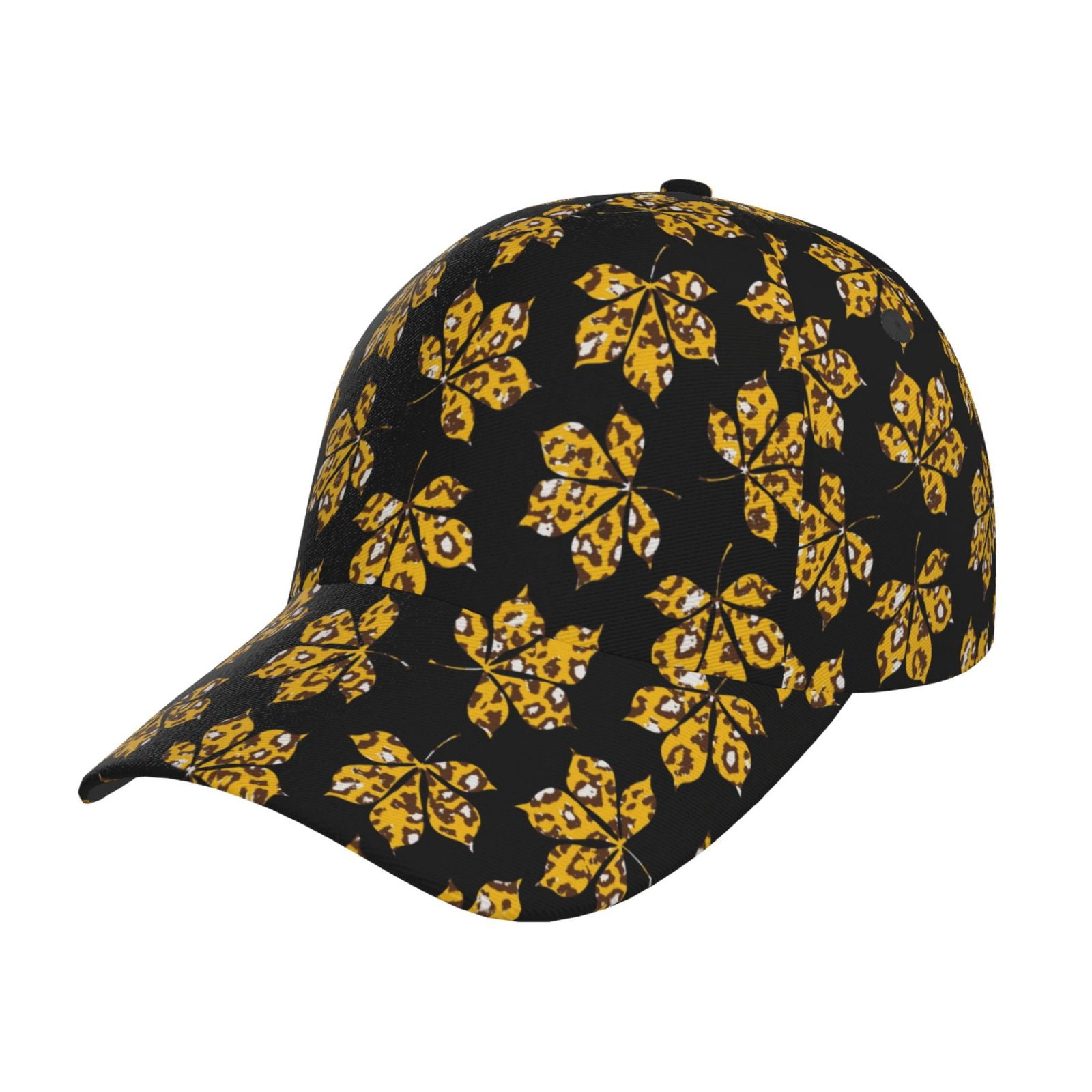 Baseball Cap, Maple Leaves With Leopard Sun Hats for Men Women ...