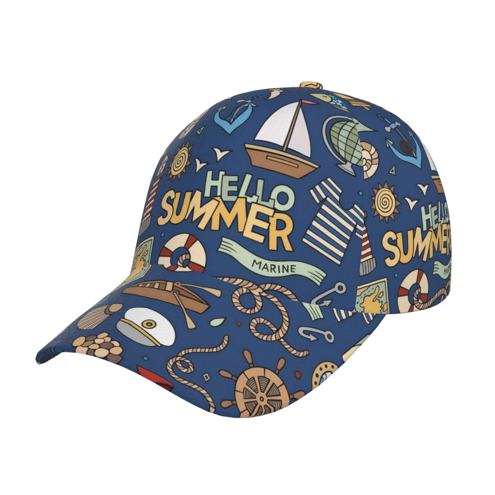 Baseball Cap - Marine Nautical Adjustable Size Hats for Men and Women ...