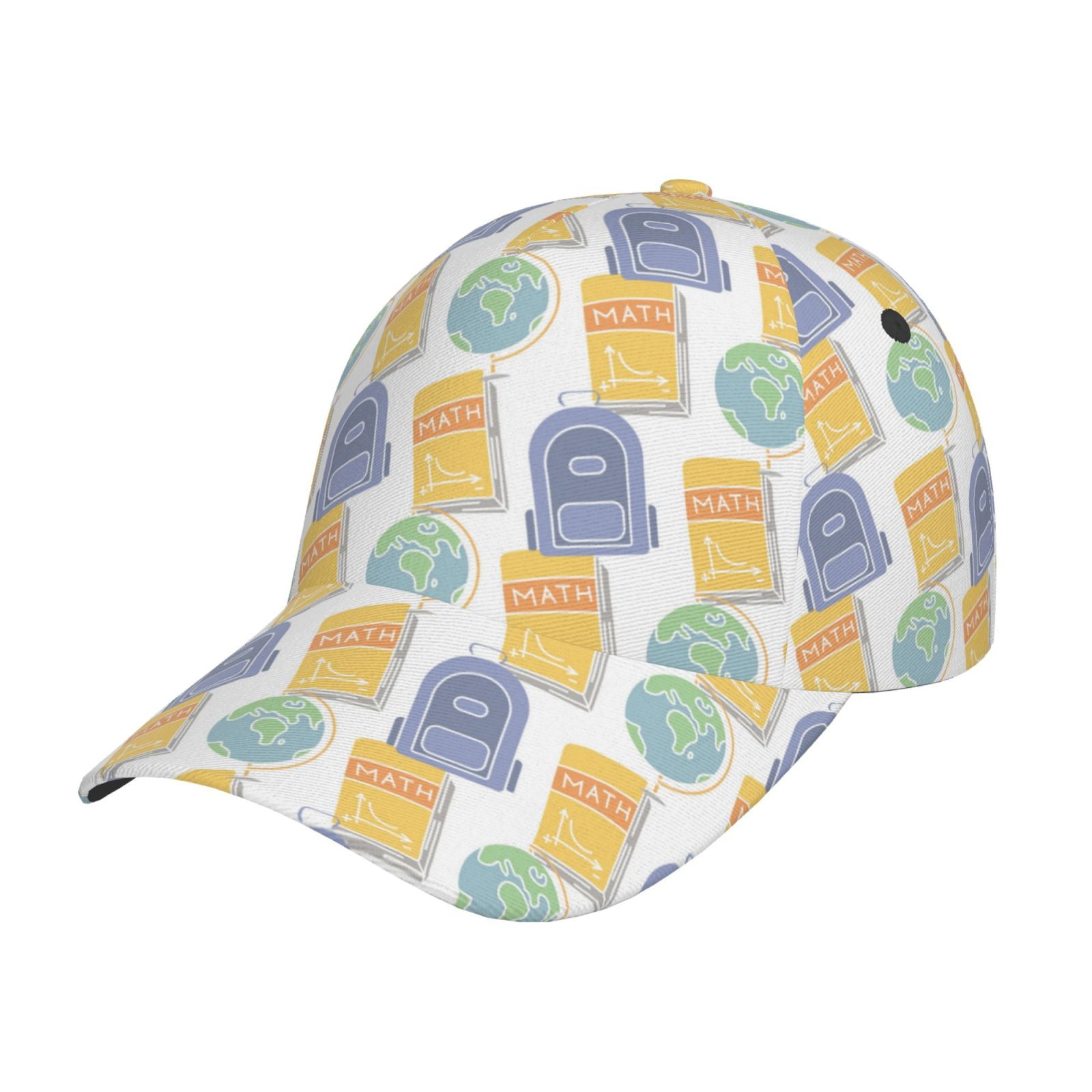 Baseball Cap, Math Book Globe Hats For Men Women Low Profile Classic ...