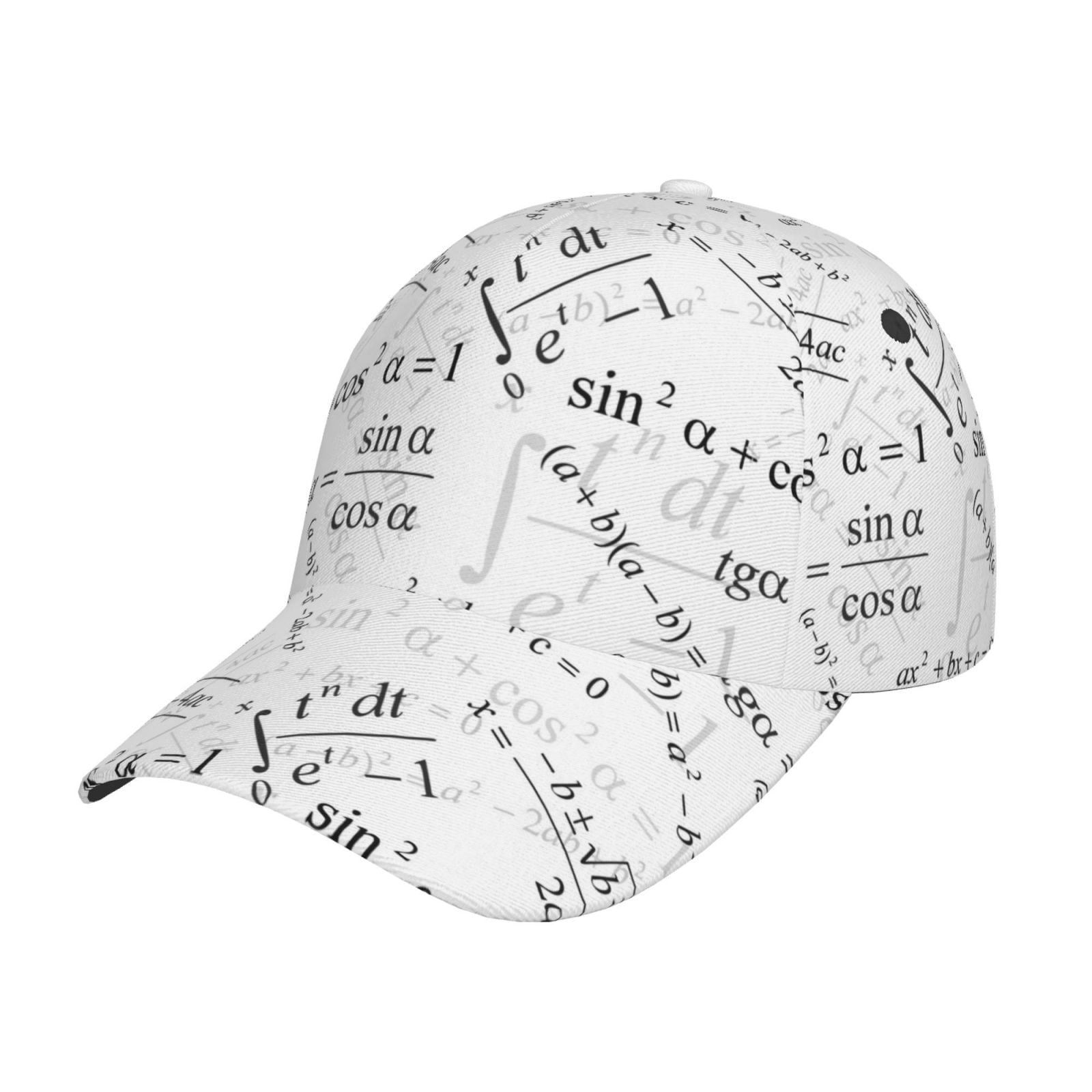 Baseball Cap, Math Print Formula Sun Hats For Men Women, Adjustable ...