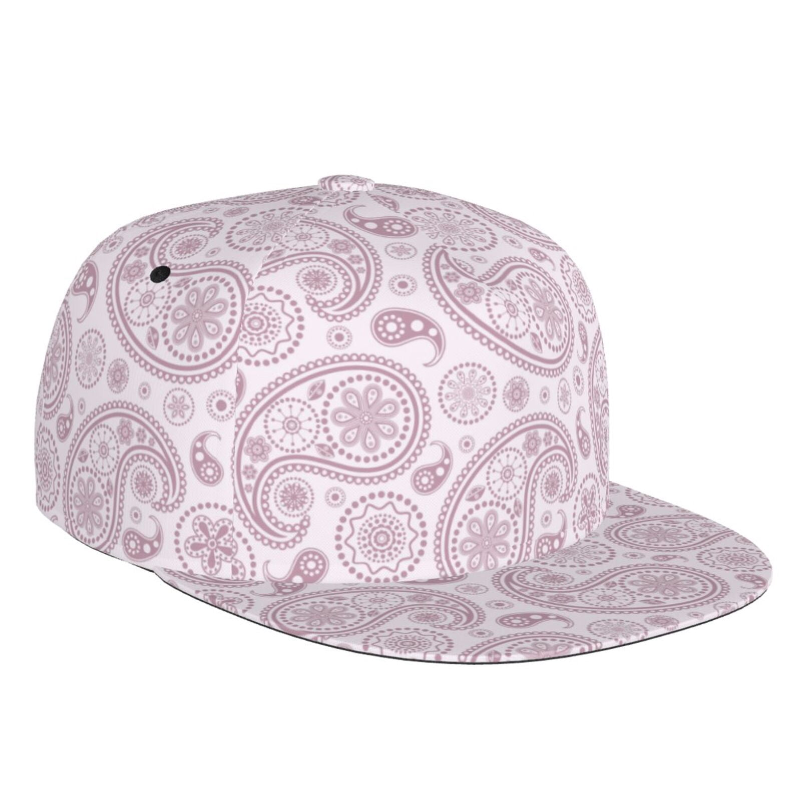 Baseball Cap Mauve Paisley Flat Brim Hats for Men and Women, Adjustable ...