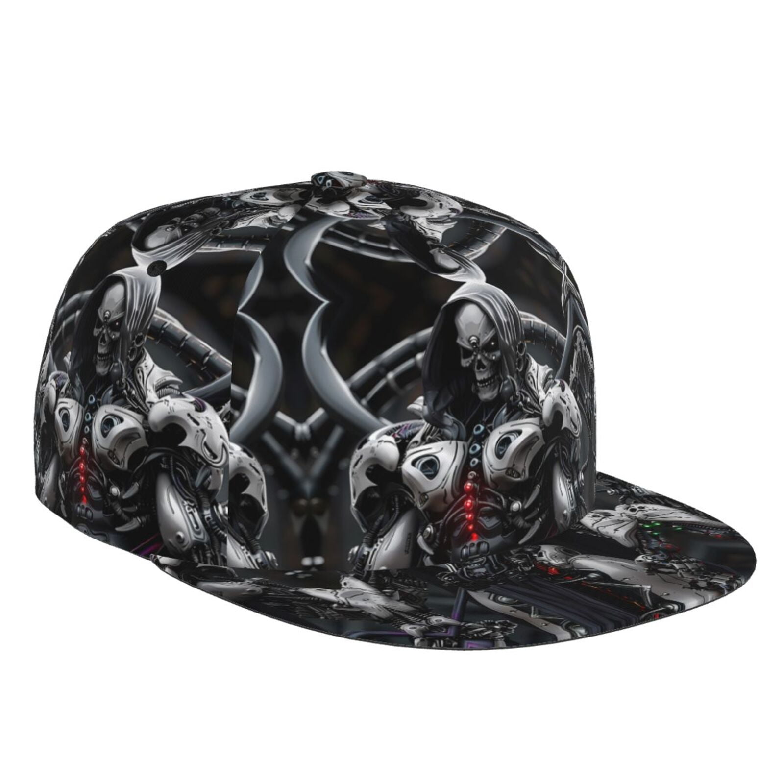 Baseball Cap Mecha Skeleton Warrior Flat Brim Hats for Men and Women ...