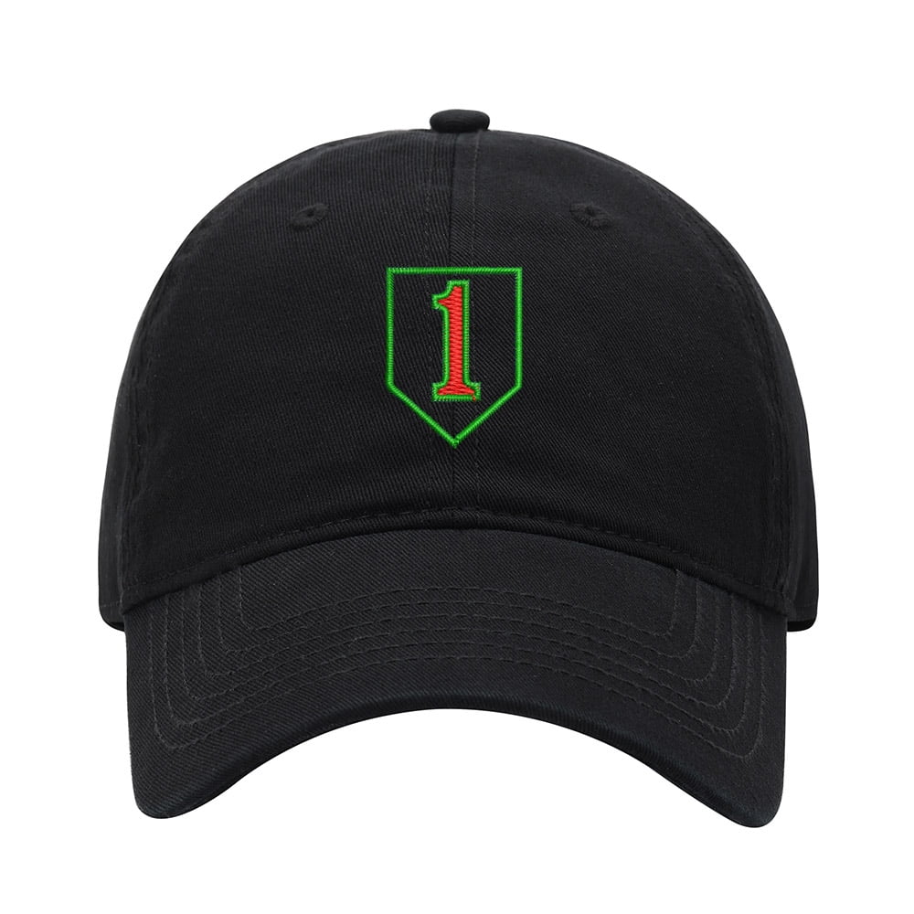 Baseball Cap Men Army 1st Infantry Embroidered Washed Cotton Dad Hat ...