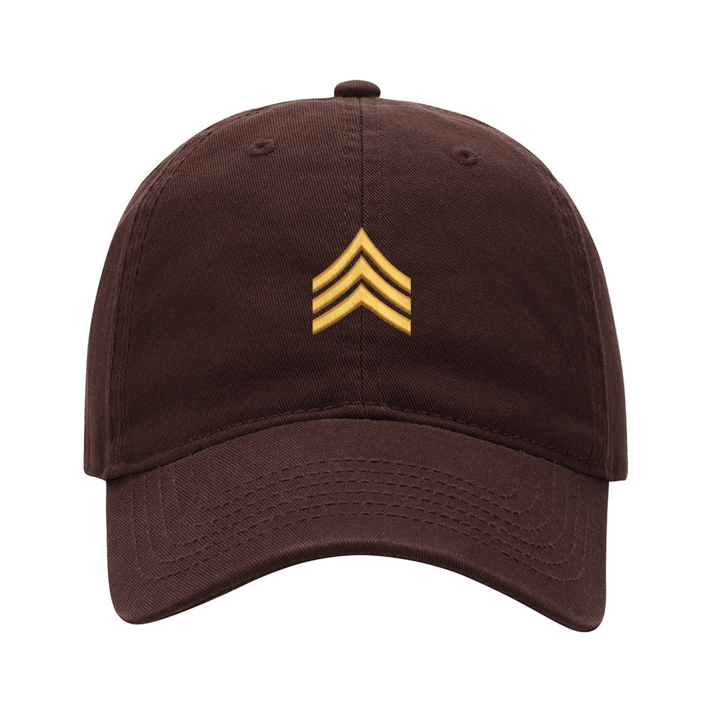 Baseball Cap Men Army Rank Patch Sergeant Embroidered Washed Cotton Dad ...
