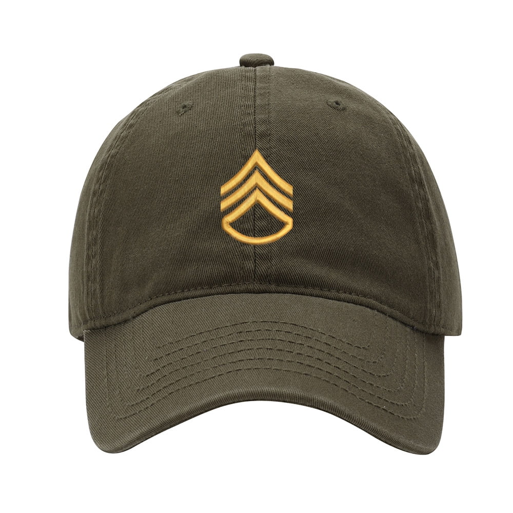 Baseball Cap Men Army Rank Patch Staff Sergeant Embroidered Washed ...