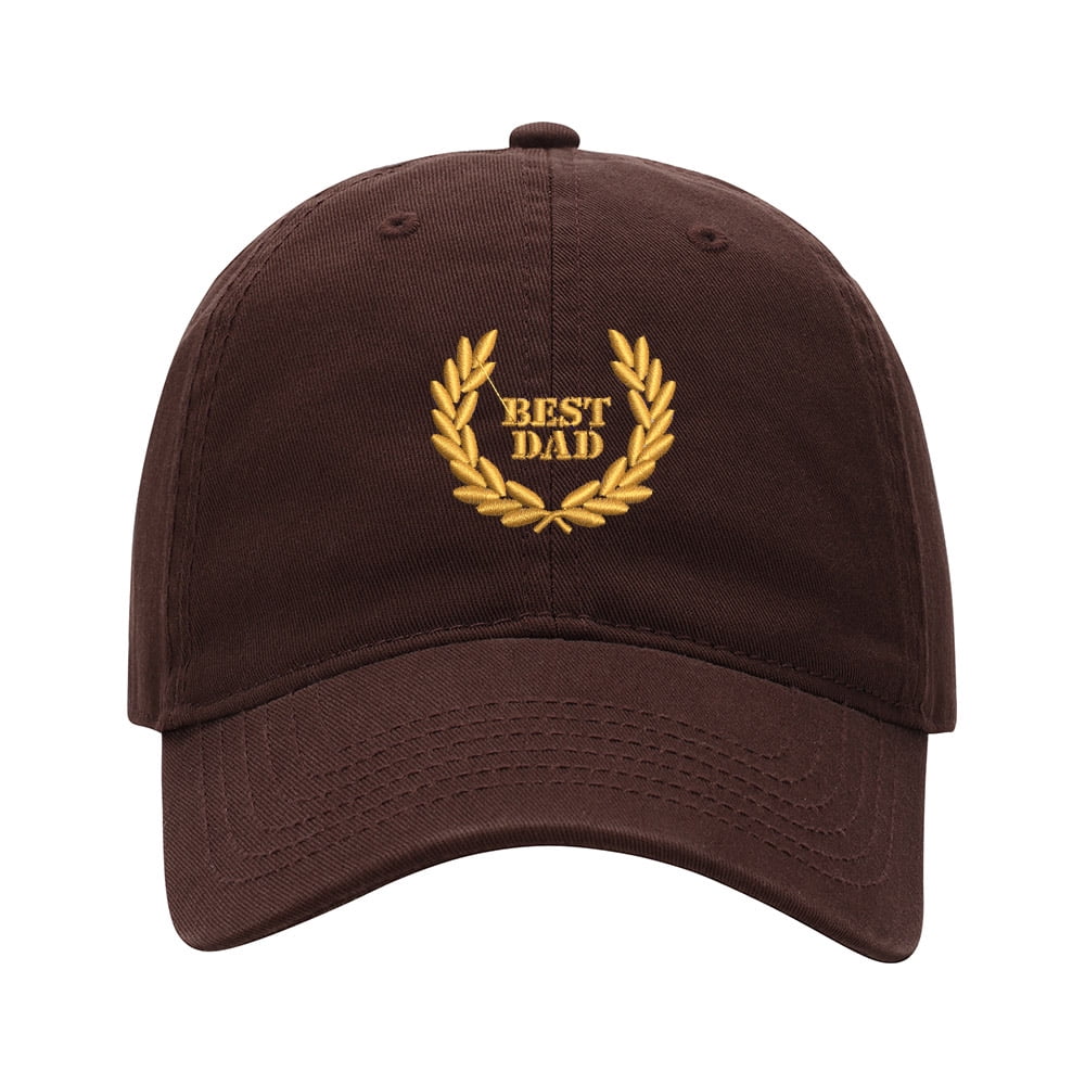 Baseball Cap Men Best Dad in Wreath Embroidered Washed Cotton Dad Hat ...