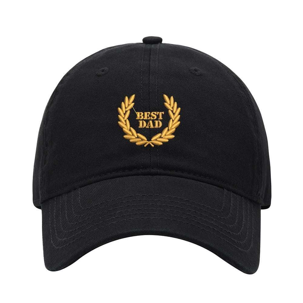 Baseball Cap Men Best Dad in Wreath Embroidered Washed Cotton Dad Hat ...
