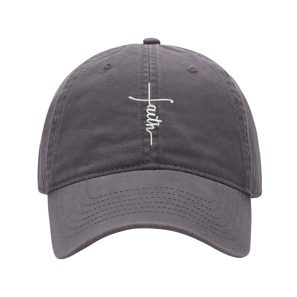 Baseball Cap Men Cross Faith Embroidered Washed Cotton Dad Hat Baseball ...
